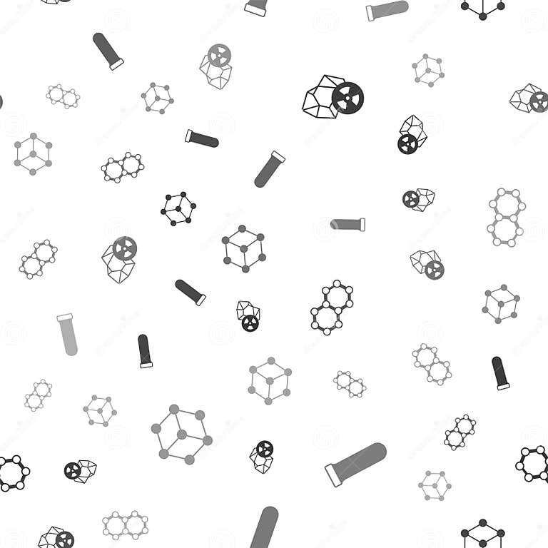 Set Radioactive, Test Tube, Molecule and on Seamless Pattern. Vector ...