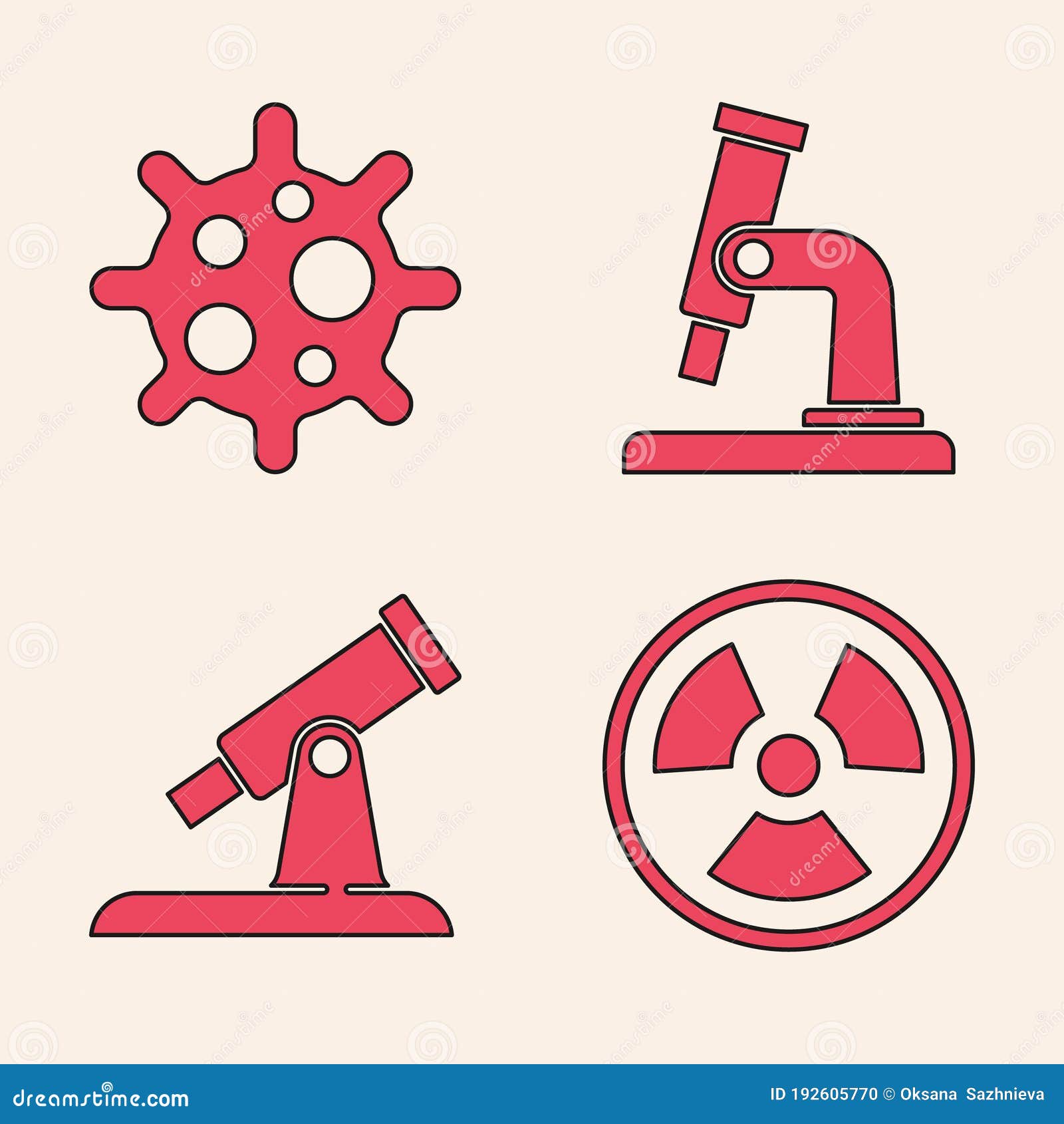 Virus In Microscope. Vector Proliferation Of Diseases | CartoonDealer ...