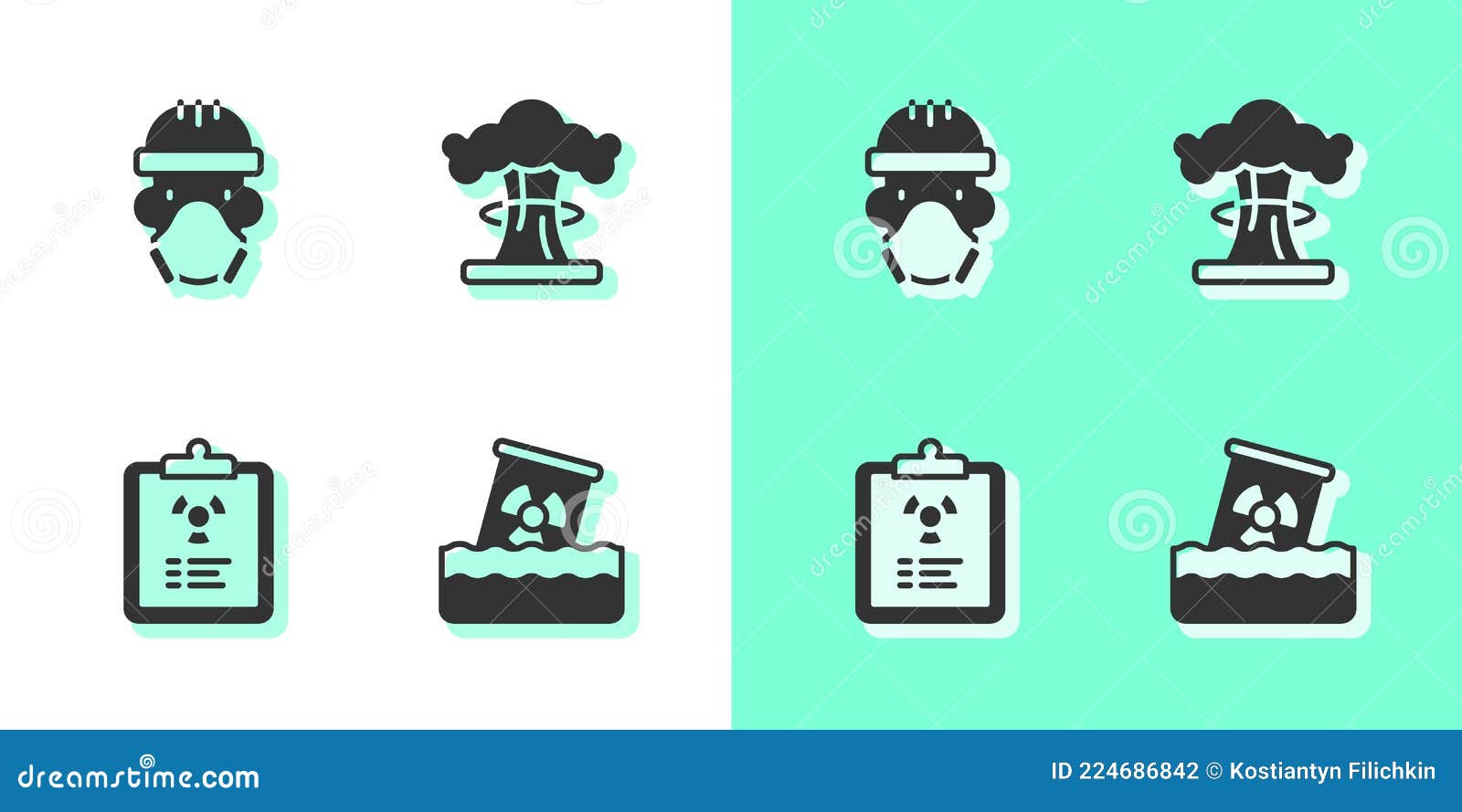 Set Radioactive Waste in Barrel, Nuclear Reactor Worker, Radiation ...