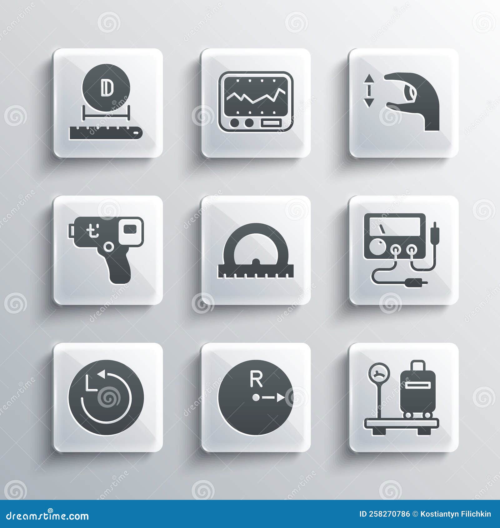 Set Radius, Scale with Suitcase, Multimeter, Voltmeter, Protractor ...