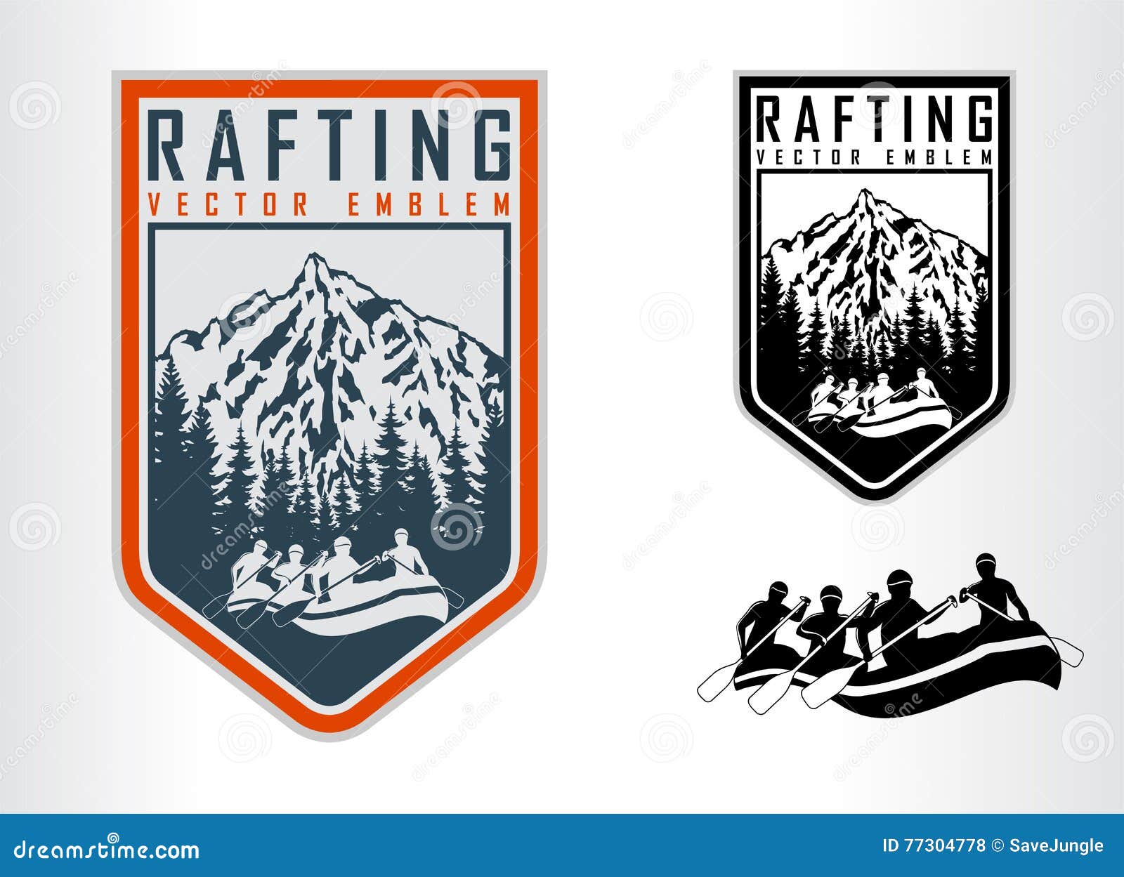 Set of Rafting Emblems Logo Stock Illustration - Illustration of ...