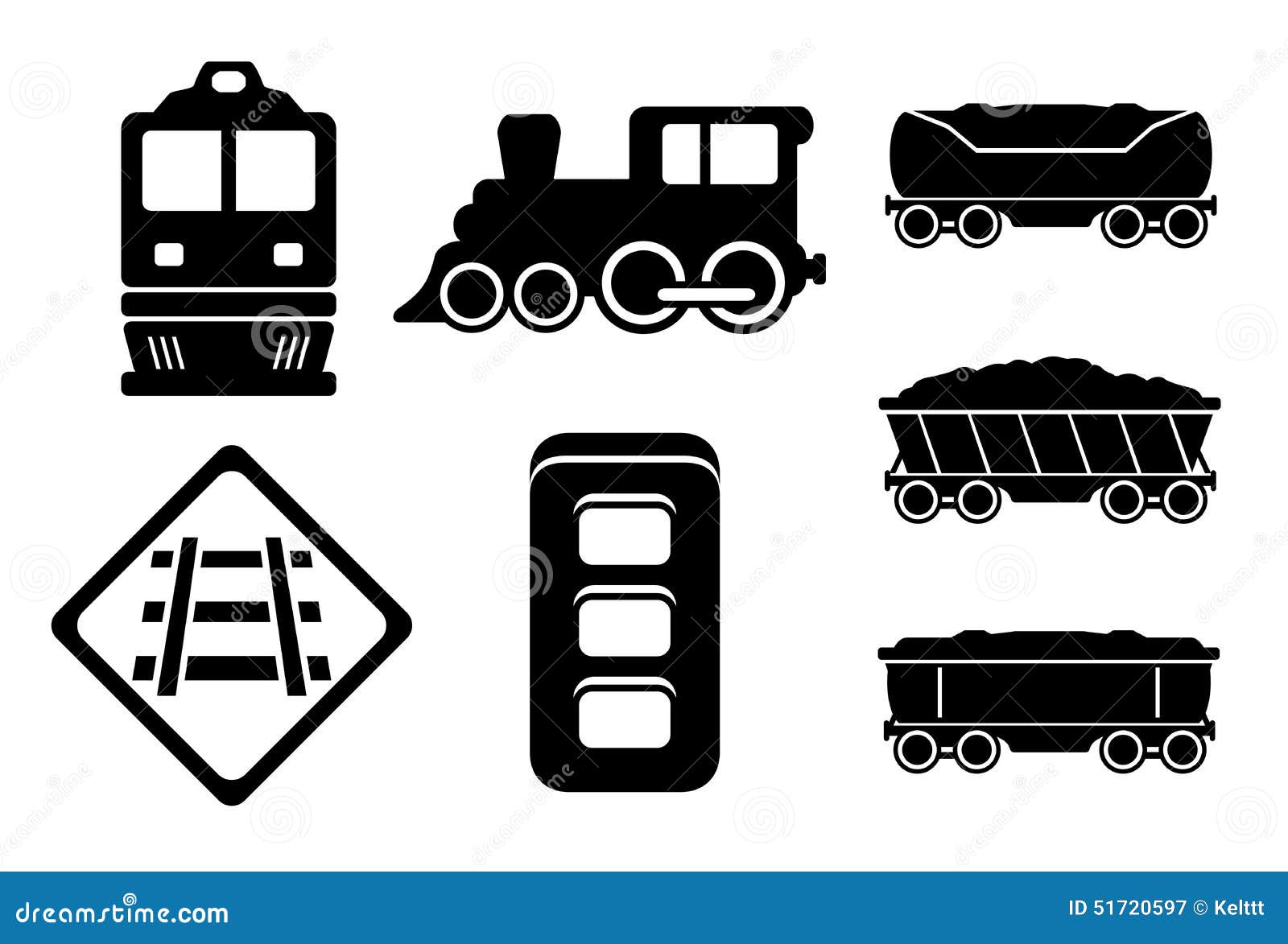 Rail Road Icons Set Cartoon Vector | CartoonDealer.com #47684023