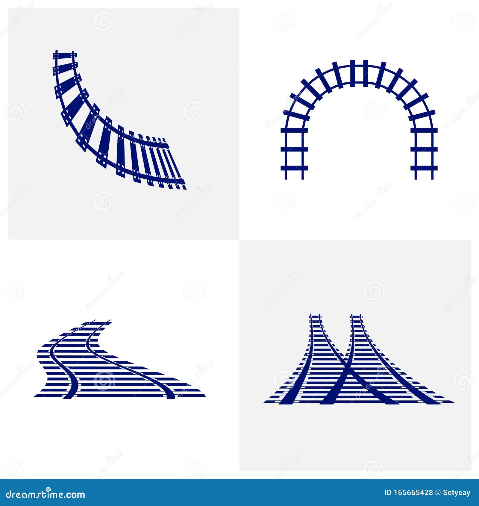 Set Of Railroads Design Vector, Railroads Design Template, Icon Symbol ...
