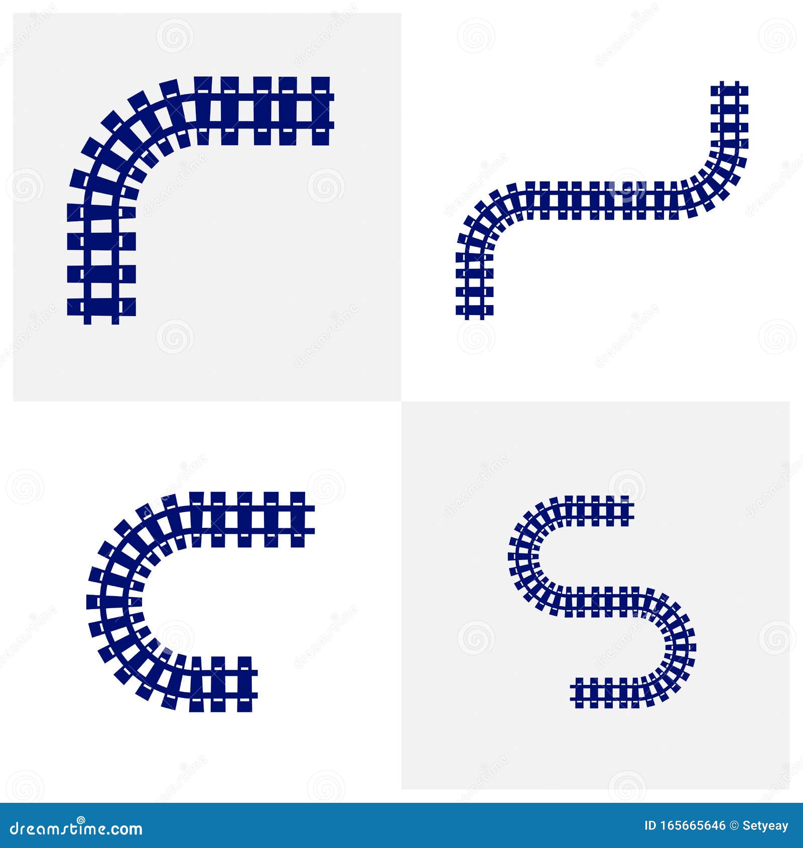 Set of Railroads Design Vector, Railroads Design Template, Icon Symbol ...