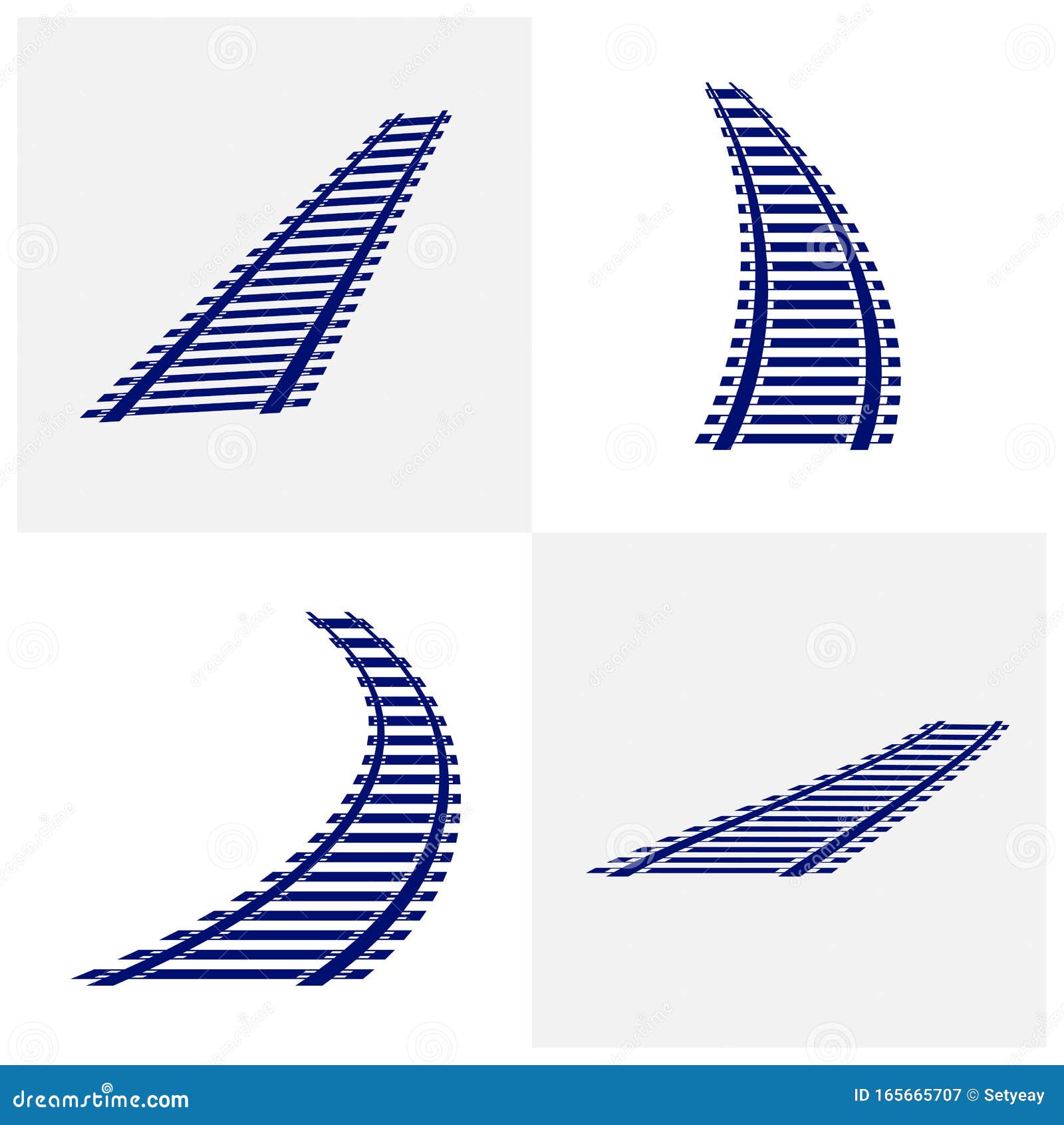 Set of Railroads Design Vector, Railroads Design Template, Icon Symbol ...