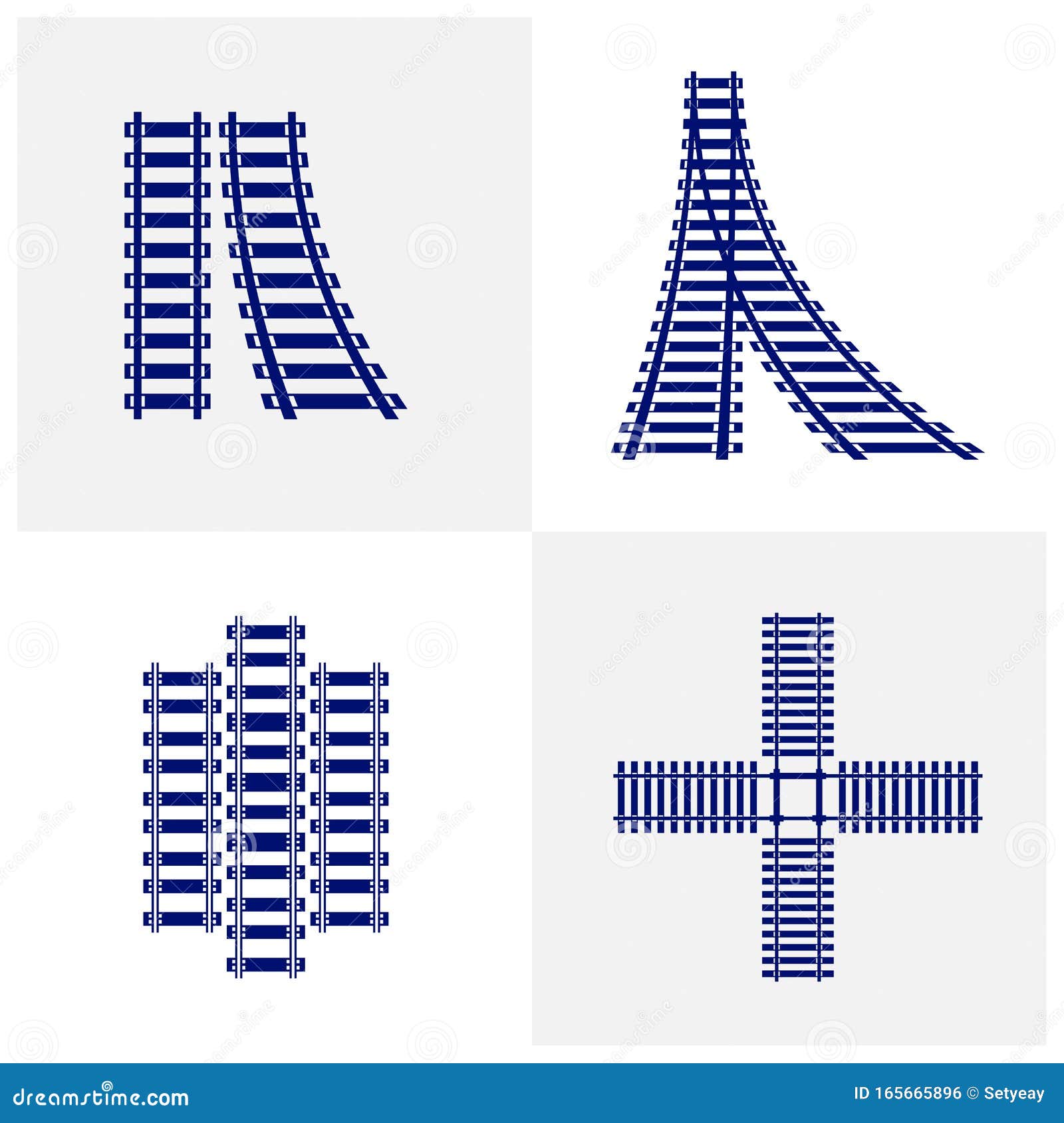 Set of Railroads Design Vector, Railroads Design Template, Icon Symbol ...