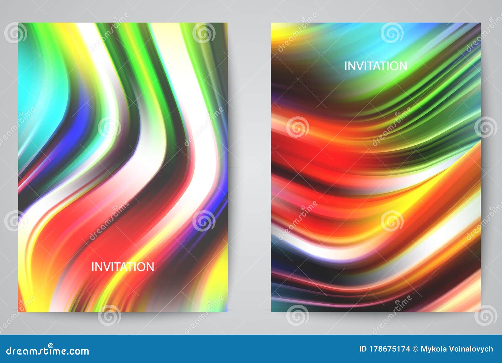 Set of Rainbow Backgrounds - 2 Colorful Banners Vector Stock Vector ...