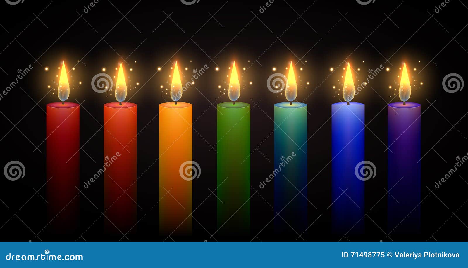 Set of Rainbow Candles. Vector Element Stock Vector - Illustration of ...