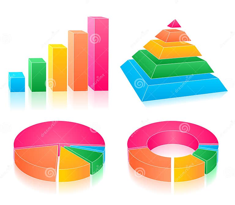Set of rainbow charts stock vector. Illustration of green - 10177228
