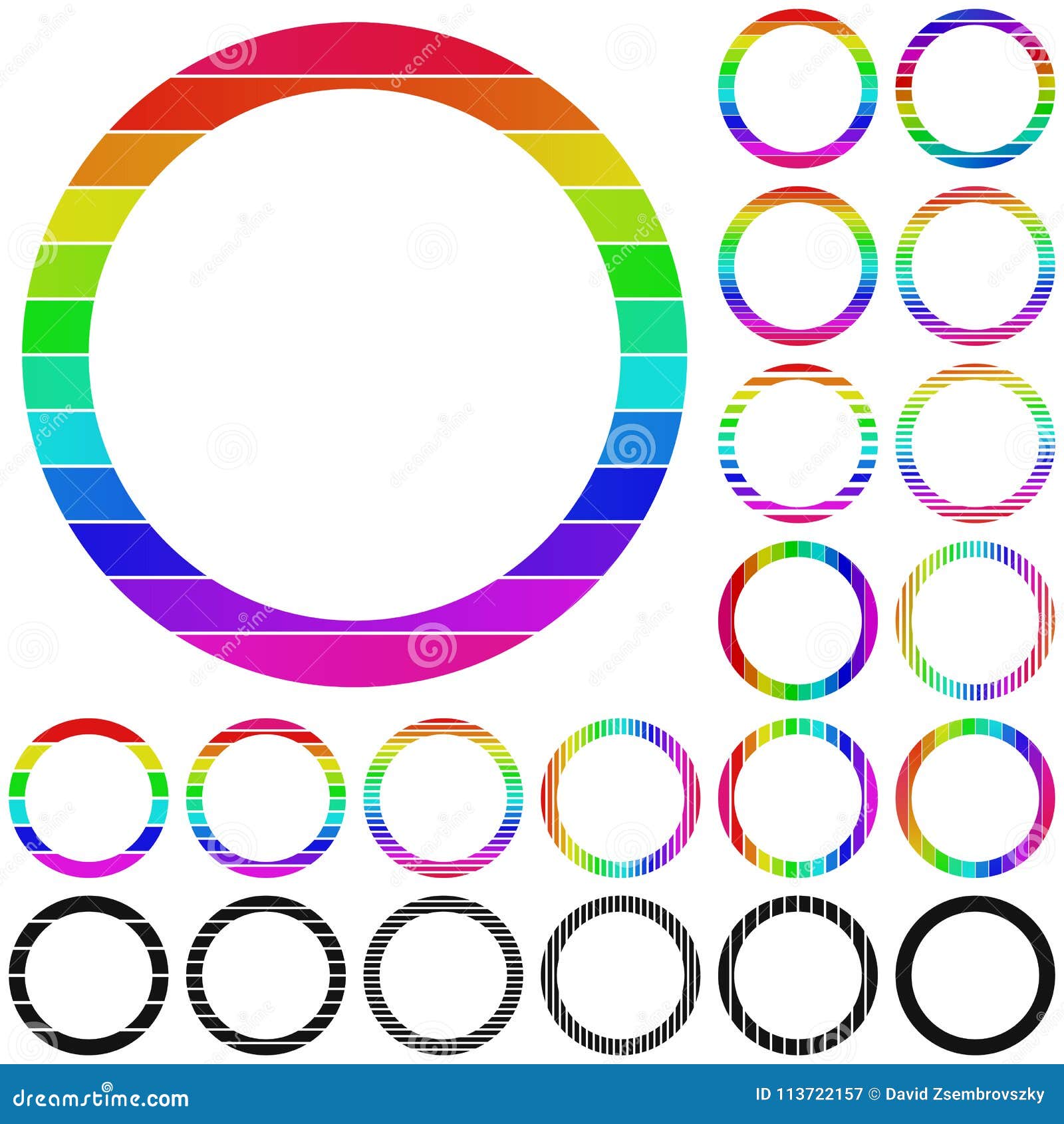 Set of Rainbow Circle Logo Designs Stock Vector - Illustration of ...