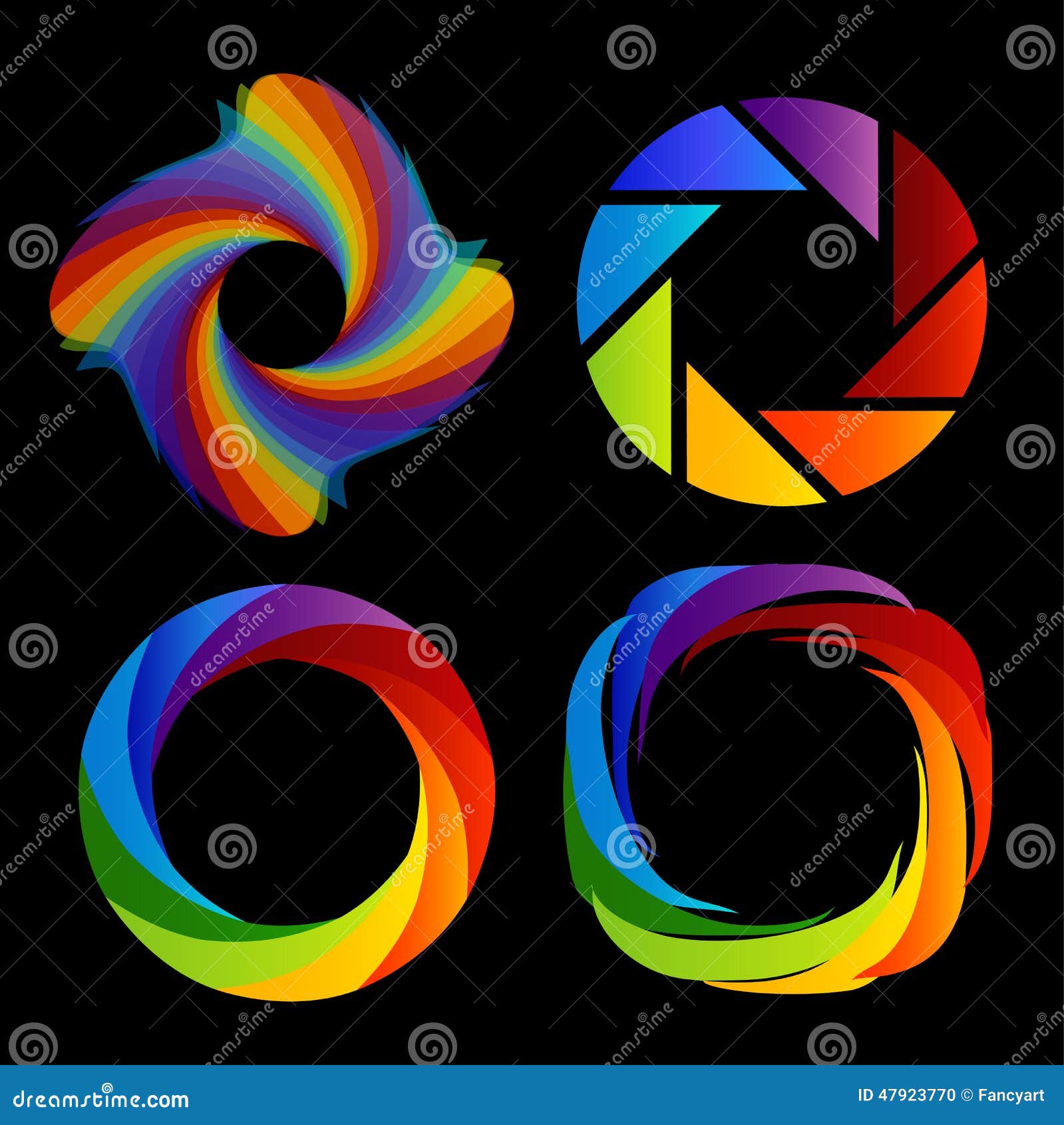 A Set of Rainbow Colored Photography Logos Stock Illustration ...