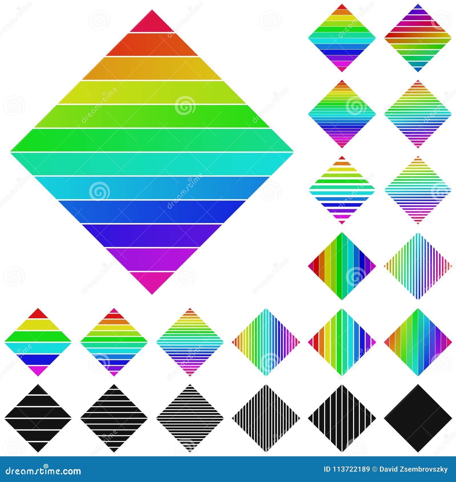 Set of Rainbow Diagonal Square Logo Designs Stock Vector - Illustration ...