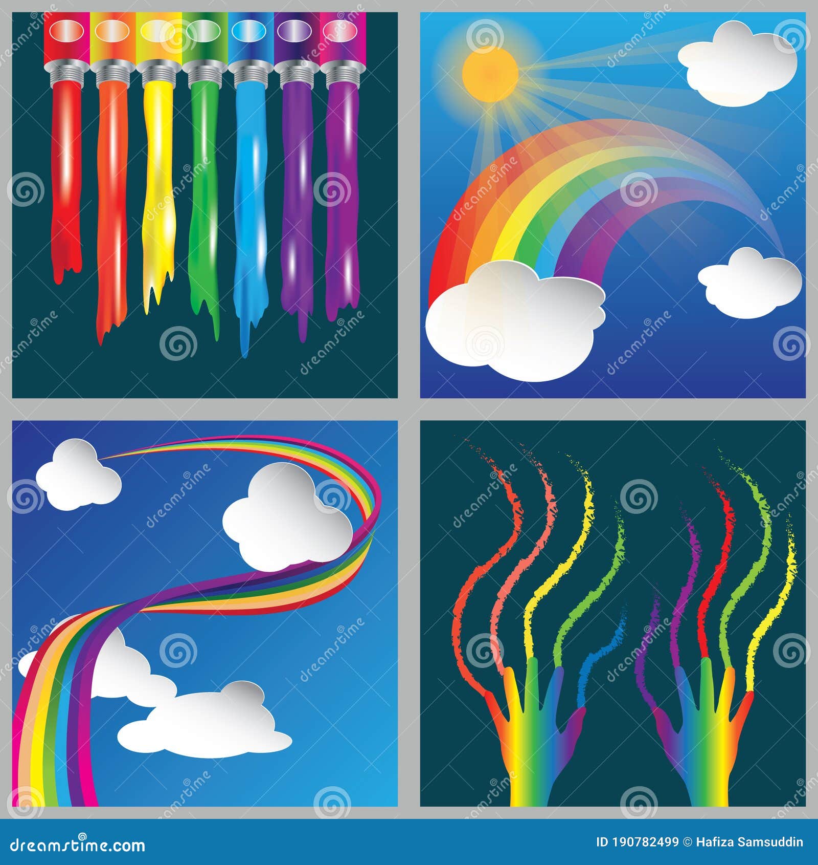 Set of Rainbow Elements. Vector Illustration Decorative Design Stock ...