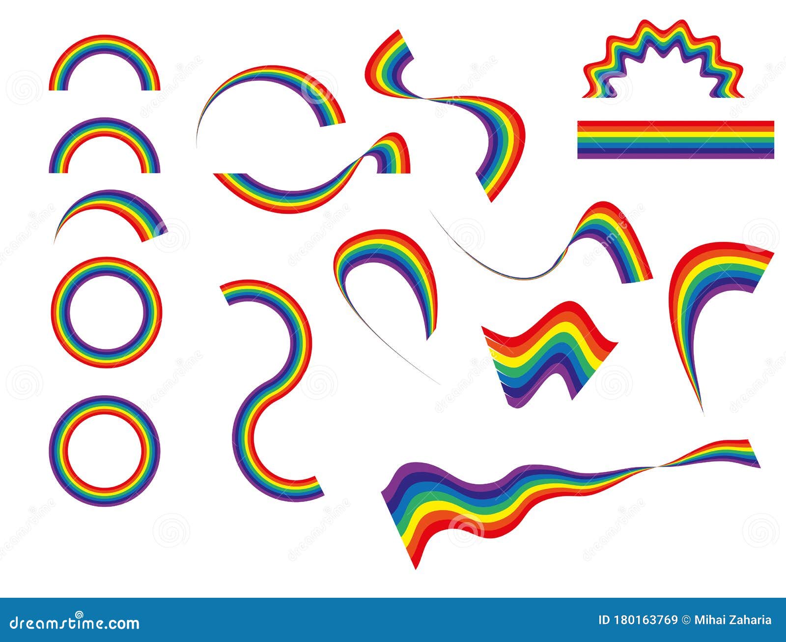 Set of Rainbow Elements - Vector Illustration Stock Vector ...