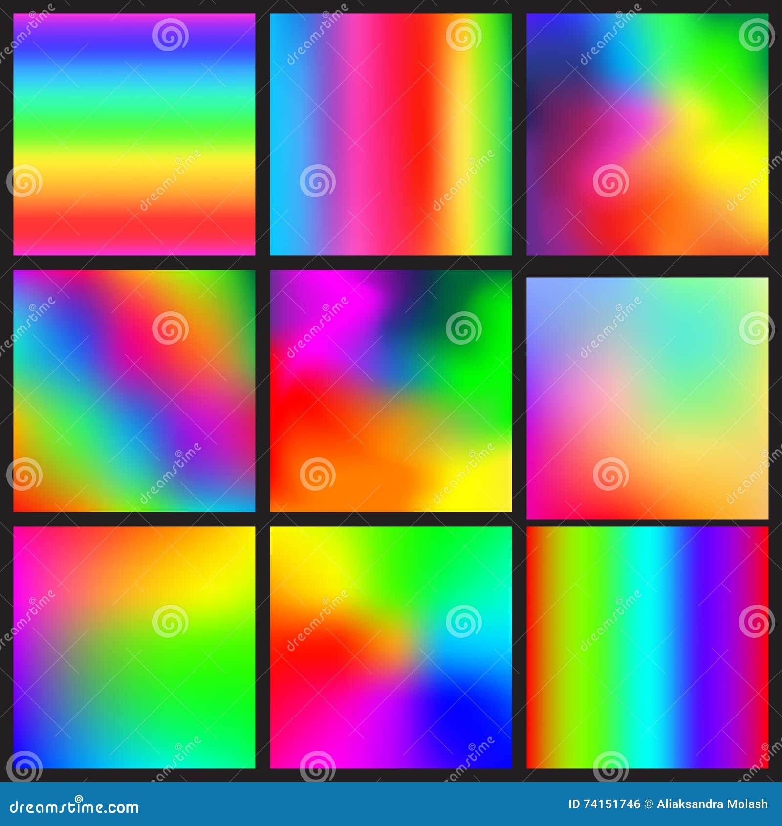 Set of Rainbow Mesh Vector Backgrounds Stock Vector - Illustration of ...