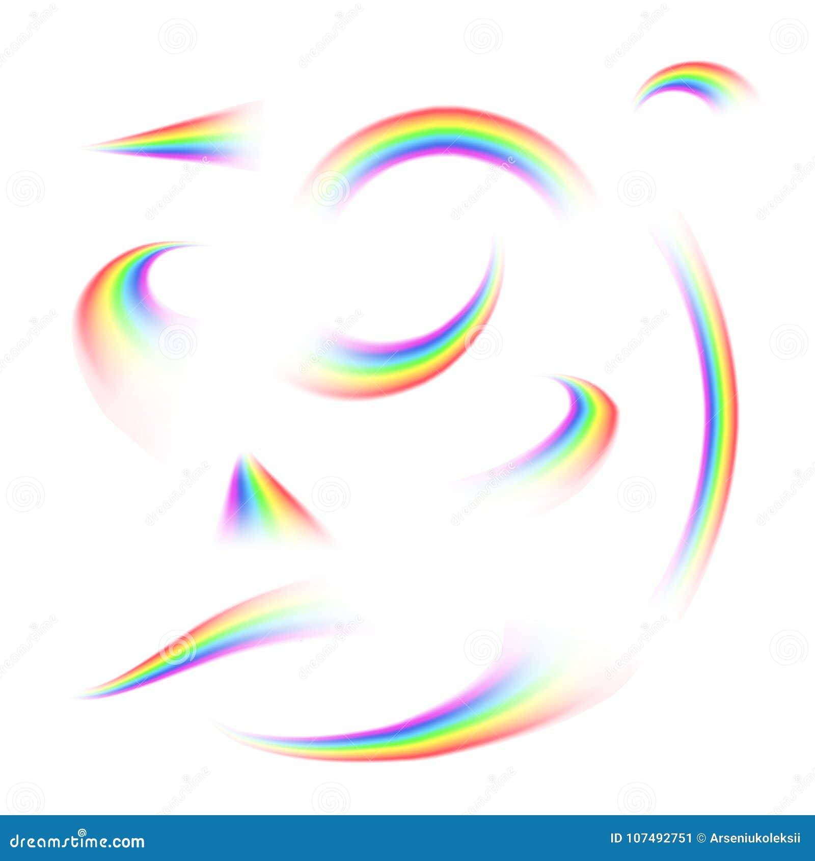 Set or rainbow rays stock vector. Illustration of design - 107492751