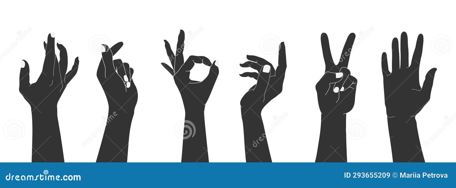 A Raised Human Hand. A Symbol Of Solidarity, Support, Complicity ...