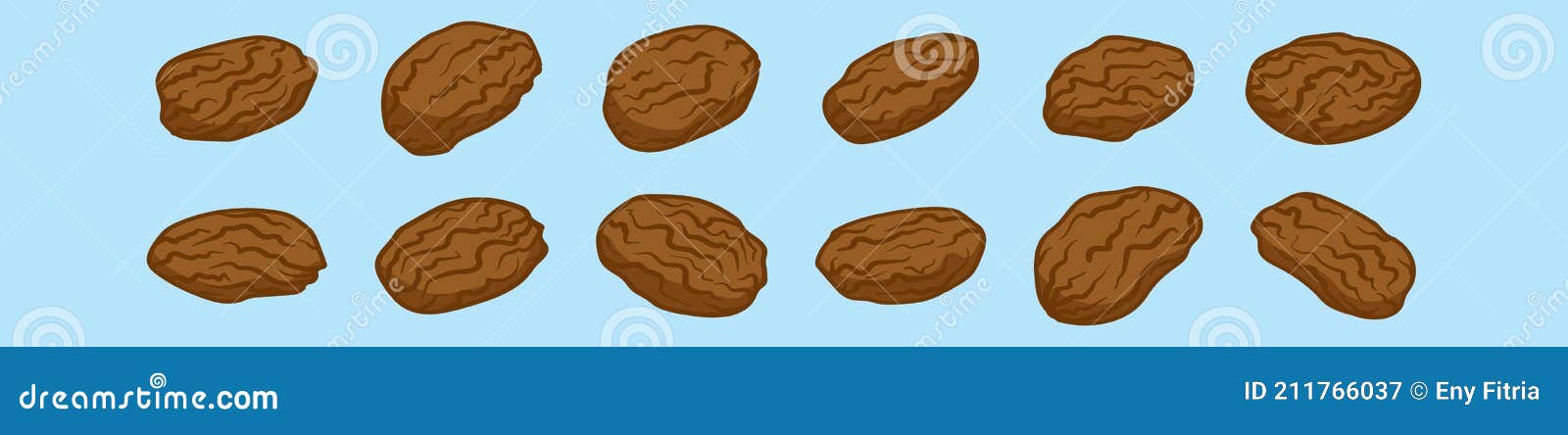 Set of Raisin Cartoon Icon Design Template with Various Models. Vector ...