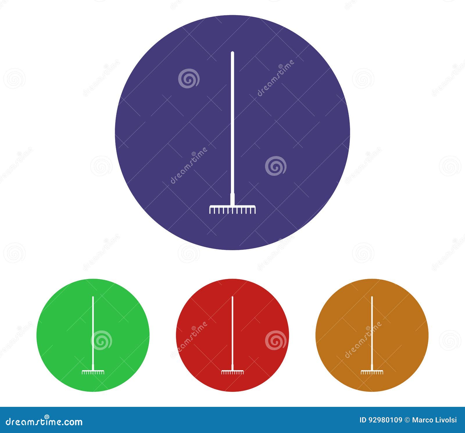 Set of Rake Icons Illustrated Stock Illustration - Illustration of ...