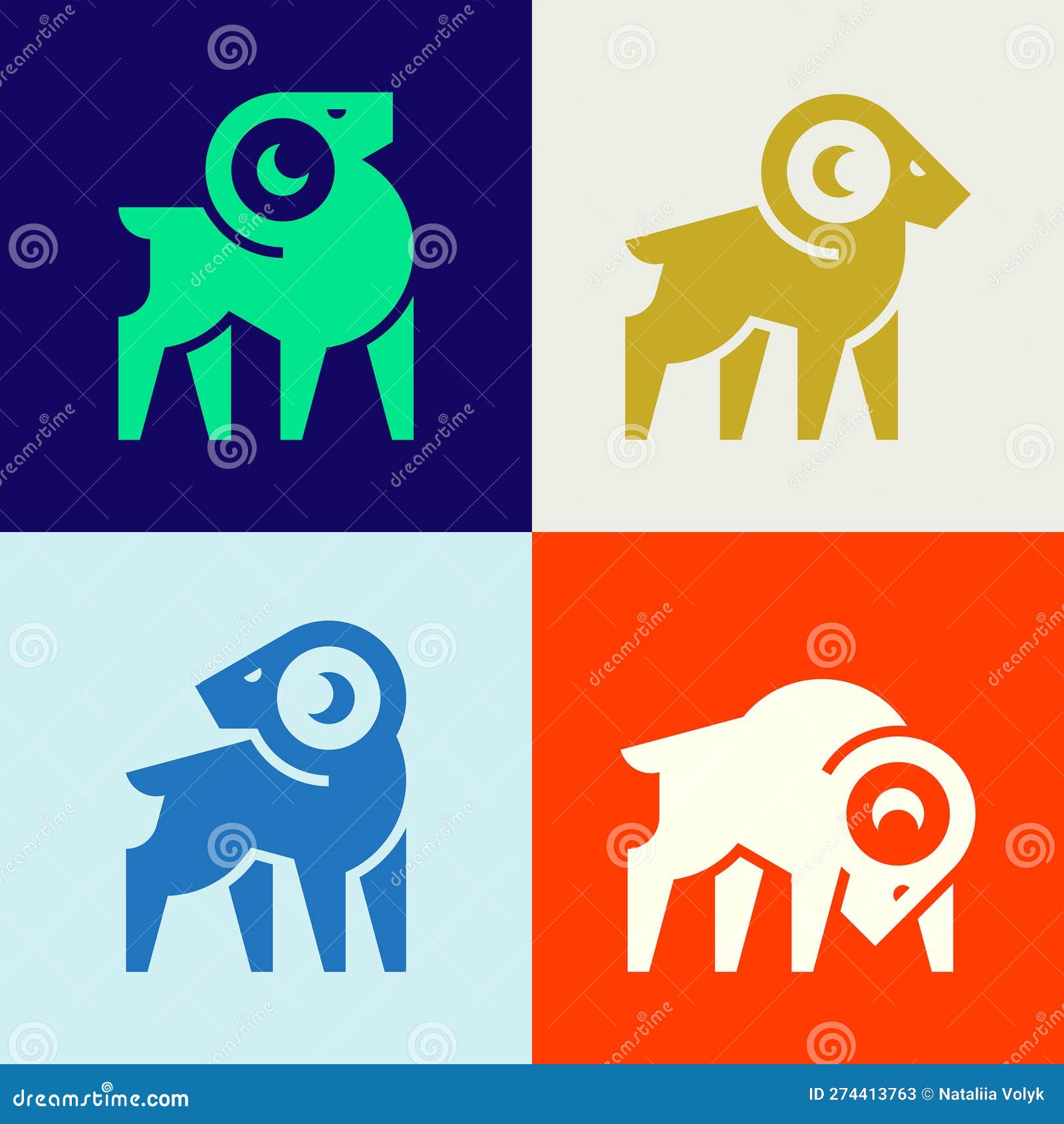 Set of Ram Logo stock vector. Illustration of strength - 274413763