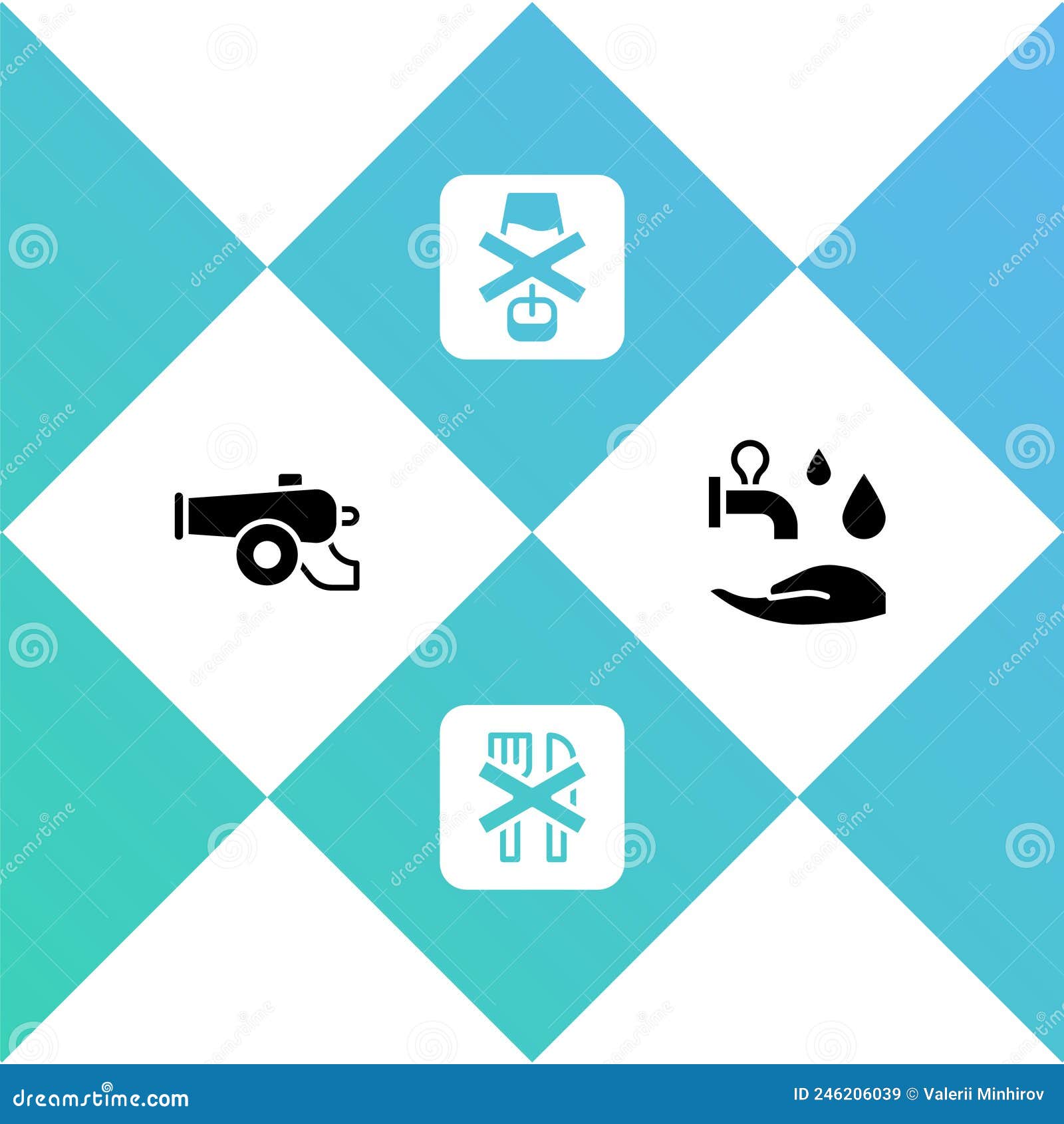 Set Ramadan Cannon, Fasting, No Alcohol and Wudhu Icon. Vector Stock ... Set Ramadan Cannon, Fasting, No Alcohol and Wudhu Icon. Vector Stock ...