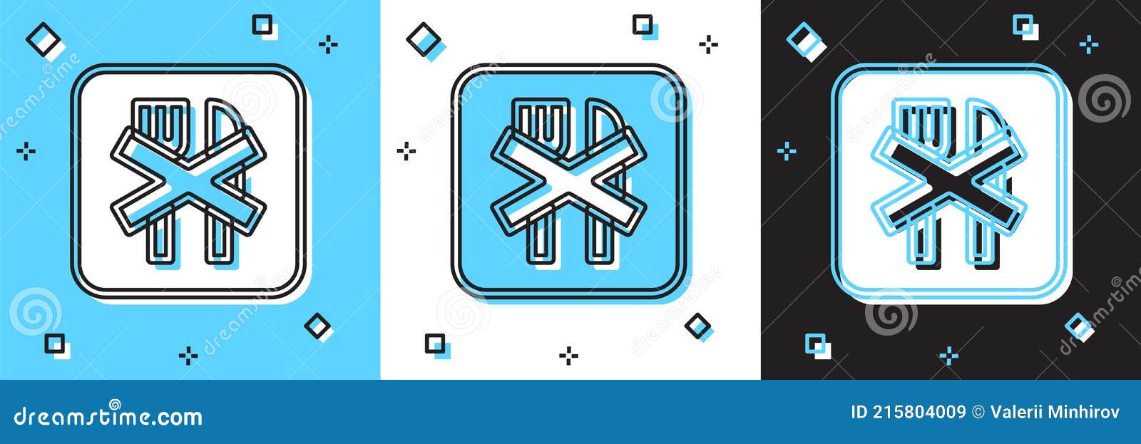 Set Ramadan Fasting Icon Isolated on Blue and White, Black Background ...