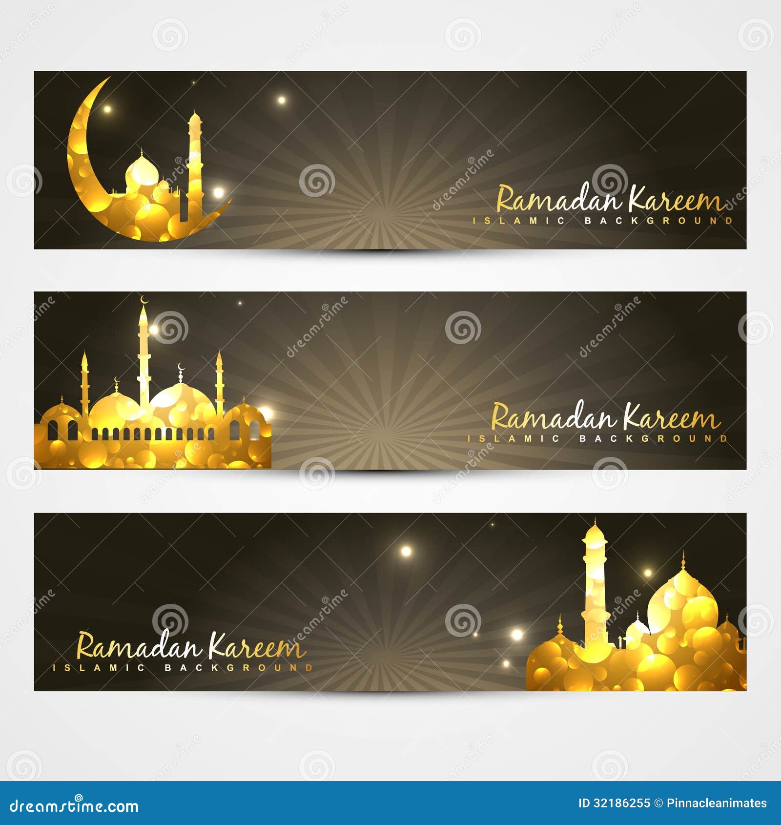 Set of ramadan headers stock vector. Illustration of pray - 32186255