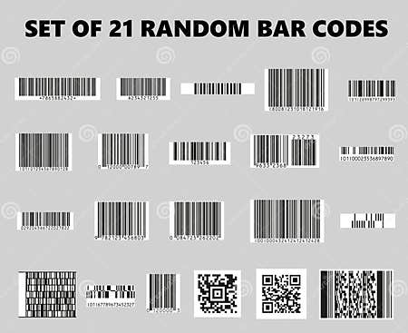 Set of 21 Random Bar Codes and Qr Codes - Vector Bar Code Template ...