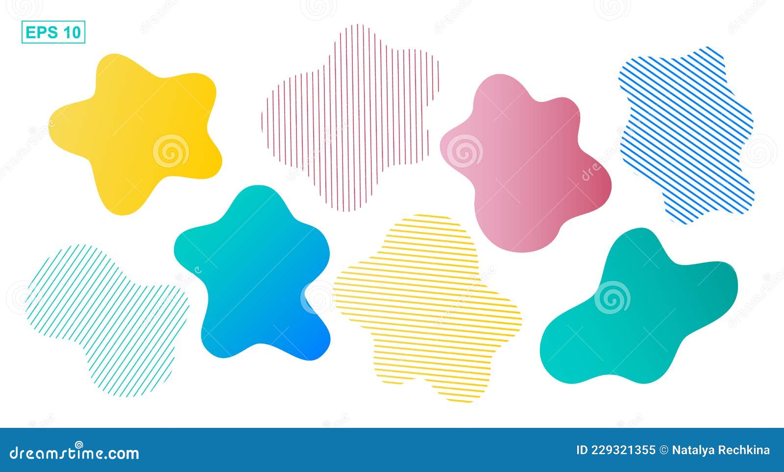 Set of Random Spots. Colored and Striped Spot. the Spot is Irregular in ...