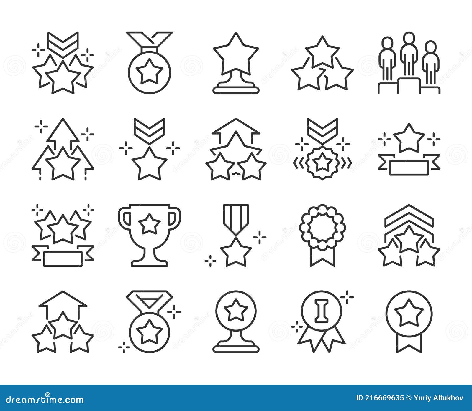 Ranking Line Icons Signs Set. Design Collection Of Ranking, Rank, Place ...