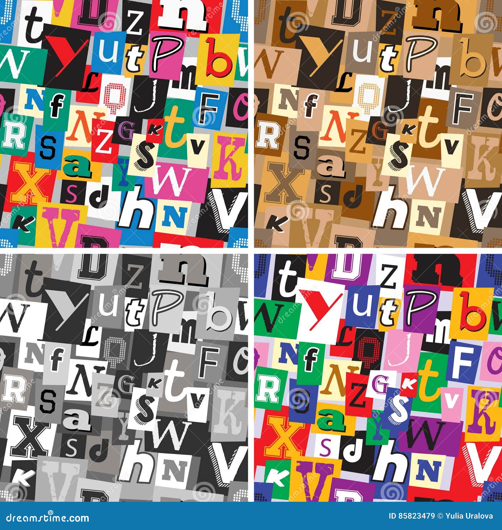 Ransom Note Alphabet Paper Cut Letters Newspaper Magazine Cutouts ...