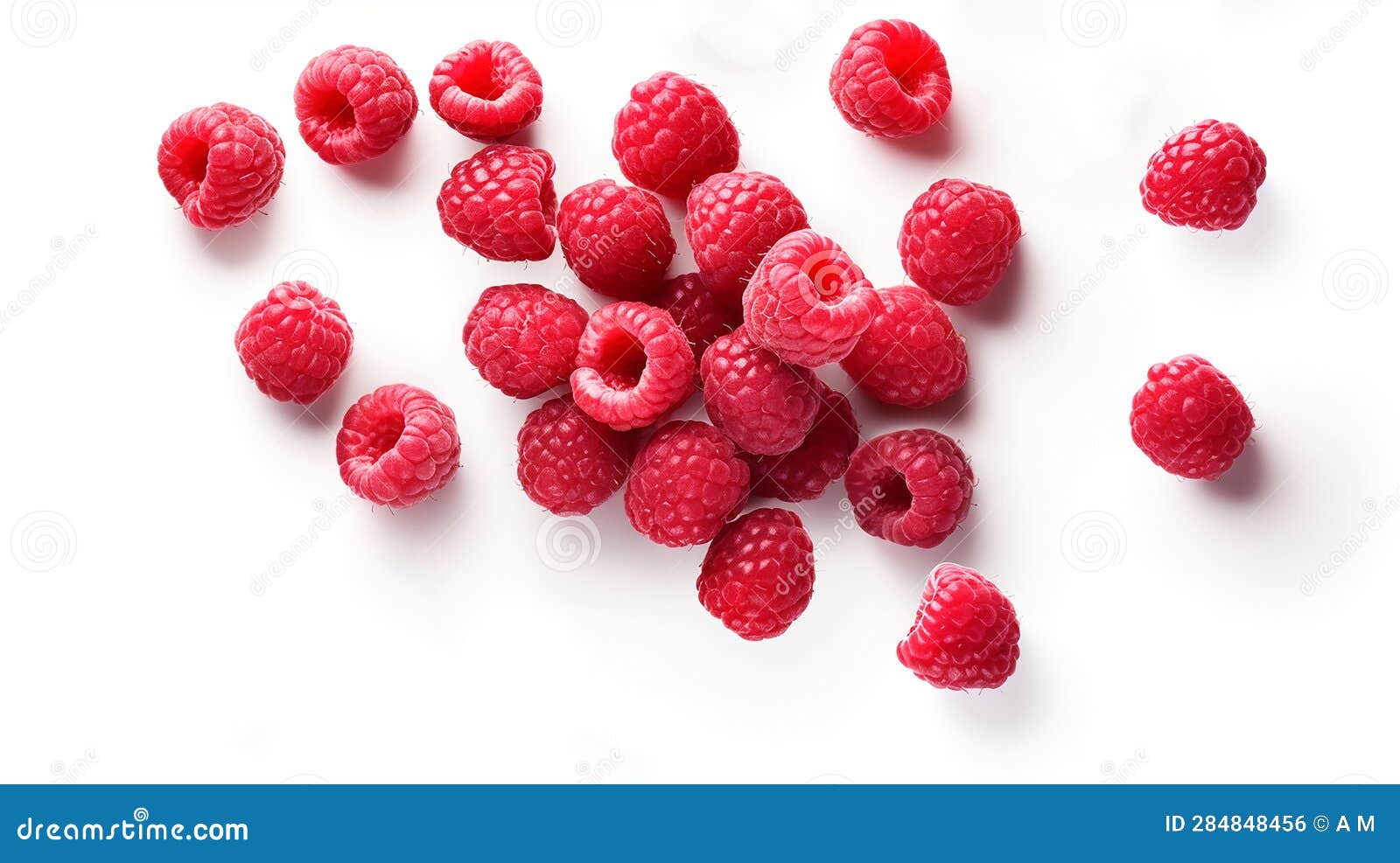 Set of Raspberry Floating Isolated on White Background, Transparent ...