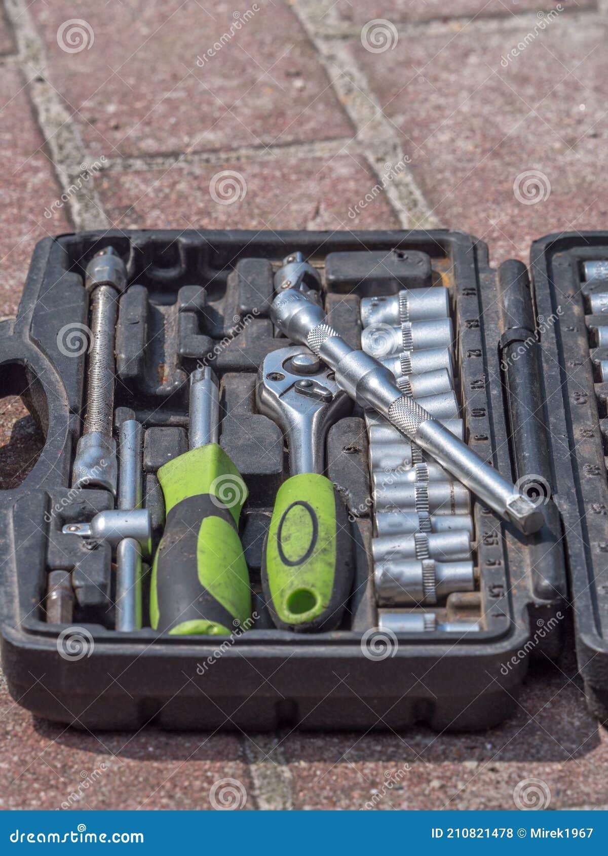 Set of ratchet sockets stock photo. Image of spanner - 210821478