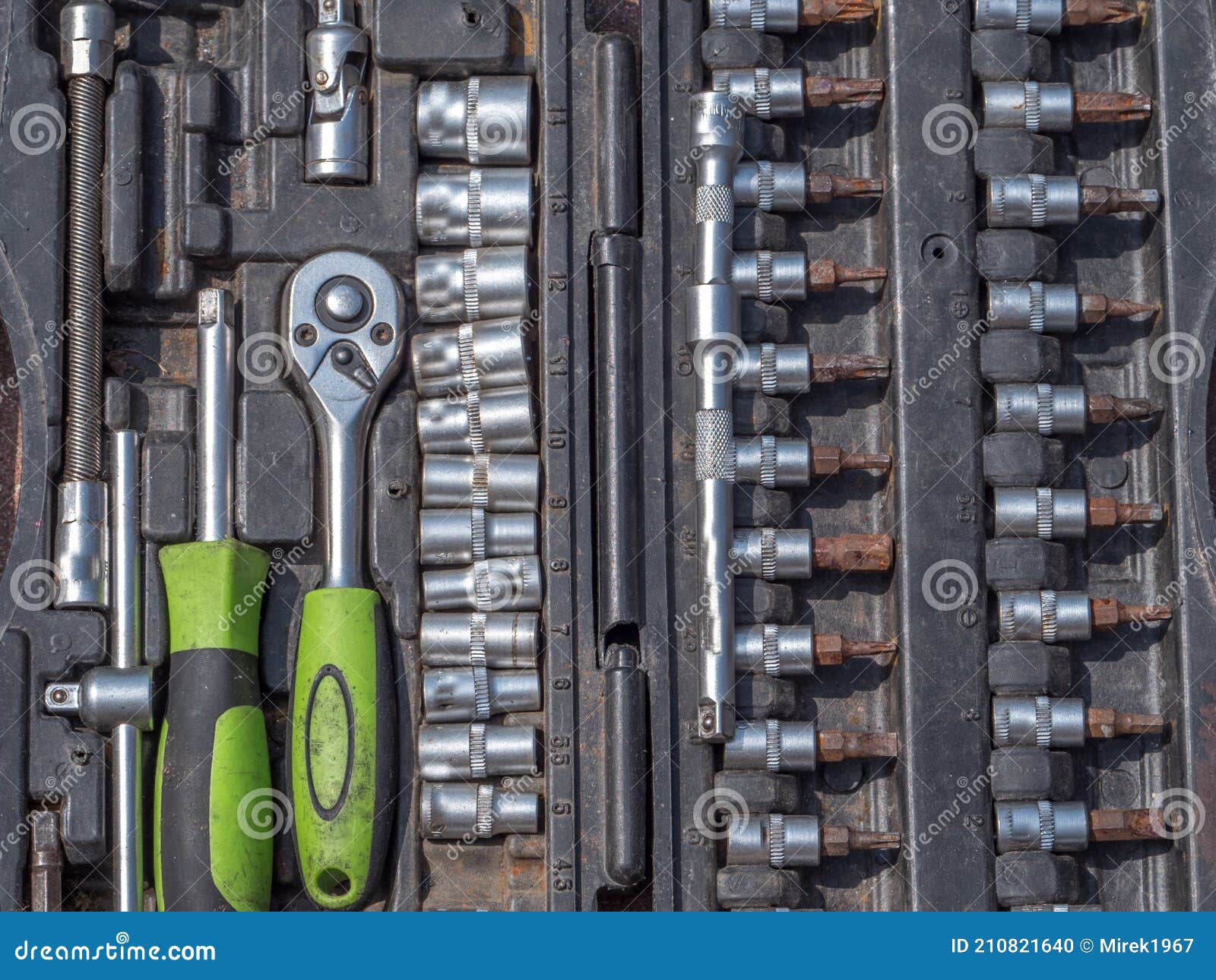 Ratchet With Sockets Blurred Background Royalty-Free Stock Photo ...