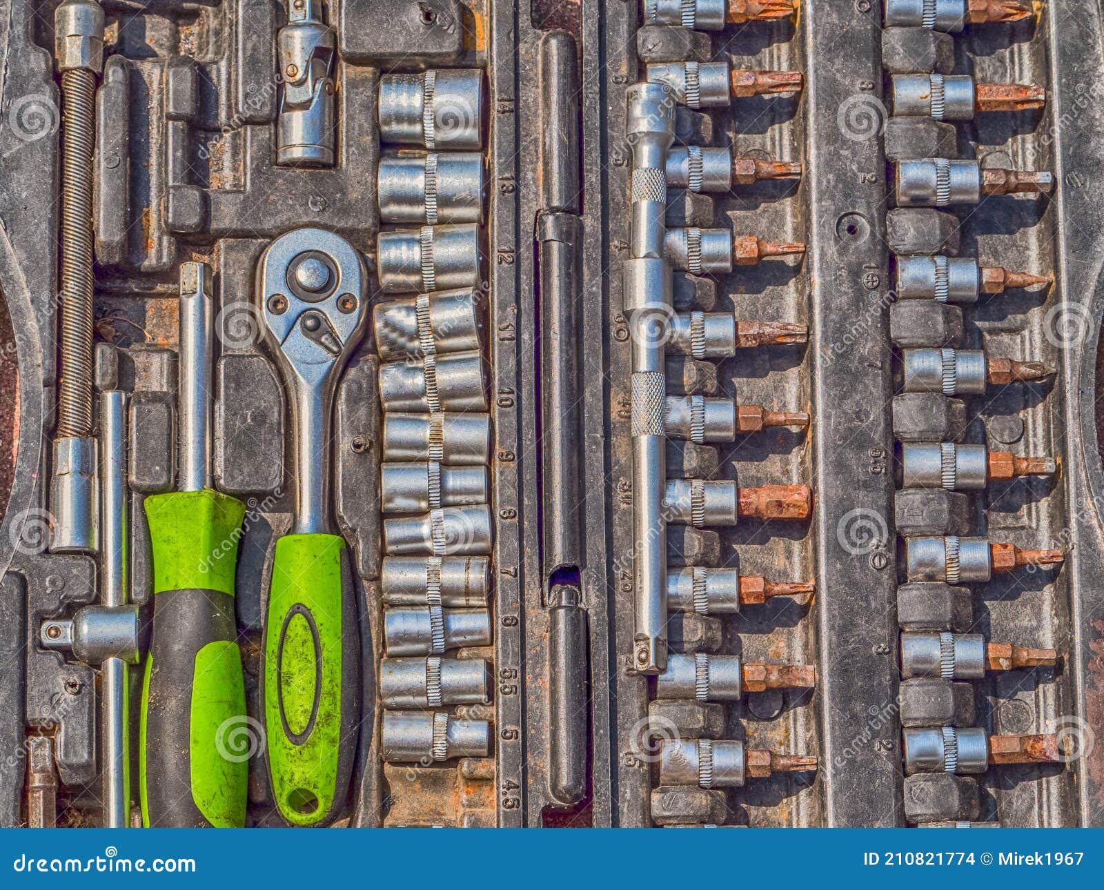 Set of ratchet sockets stock photo. Image of keys, ampule - 210821774