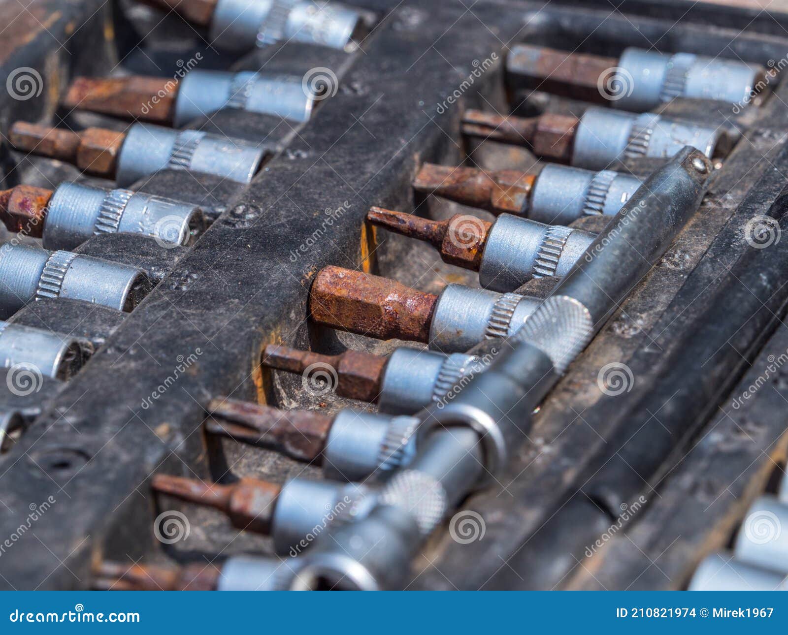 Set of ratchet sockets stock photo. Image of drill, portable - 210821974