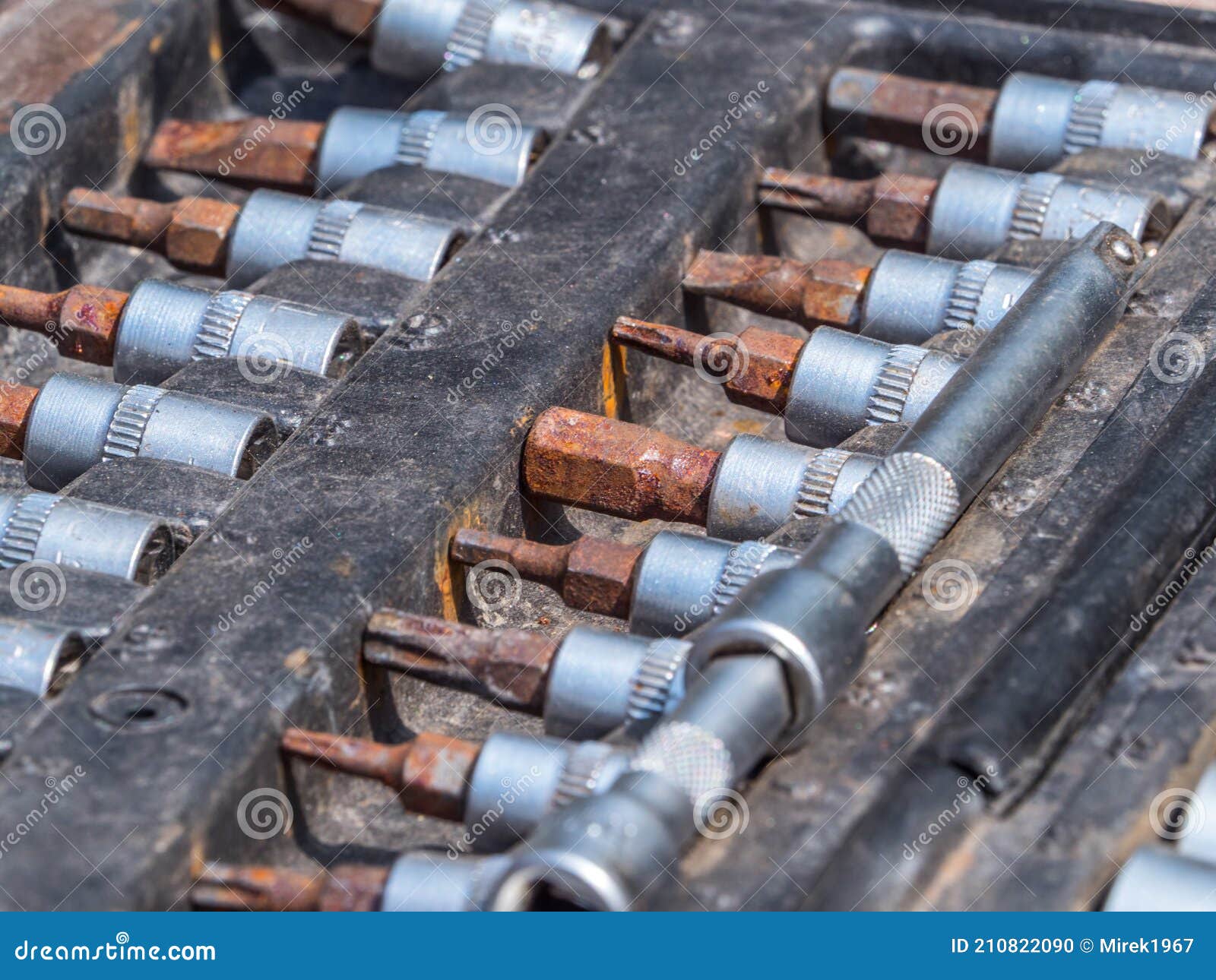 Set of ratchet sockets stock photo. Image of flat, screwdriver - 210822090