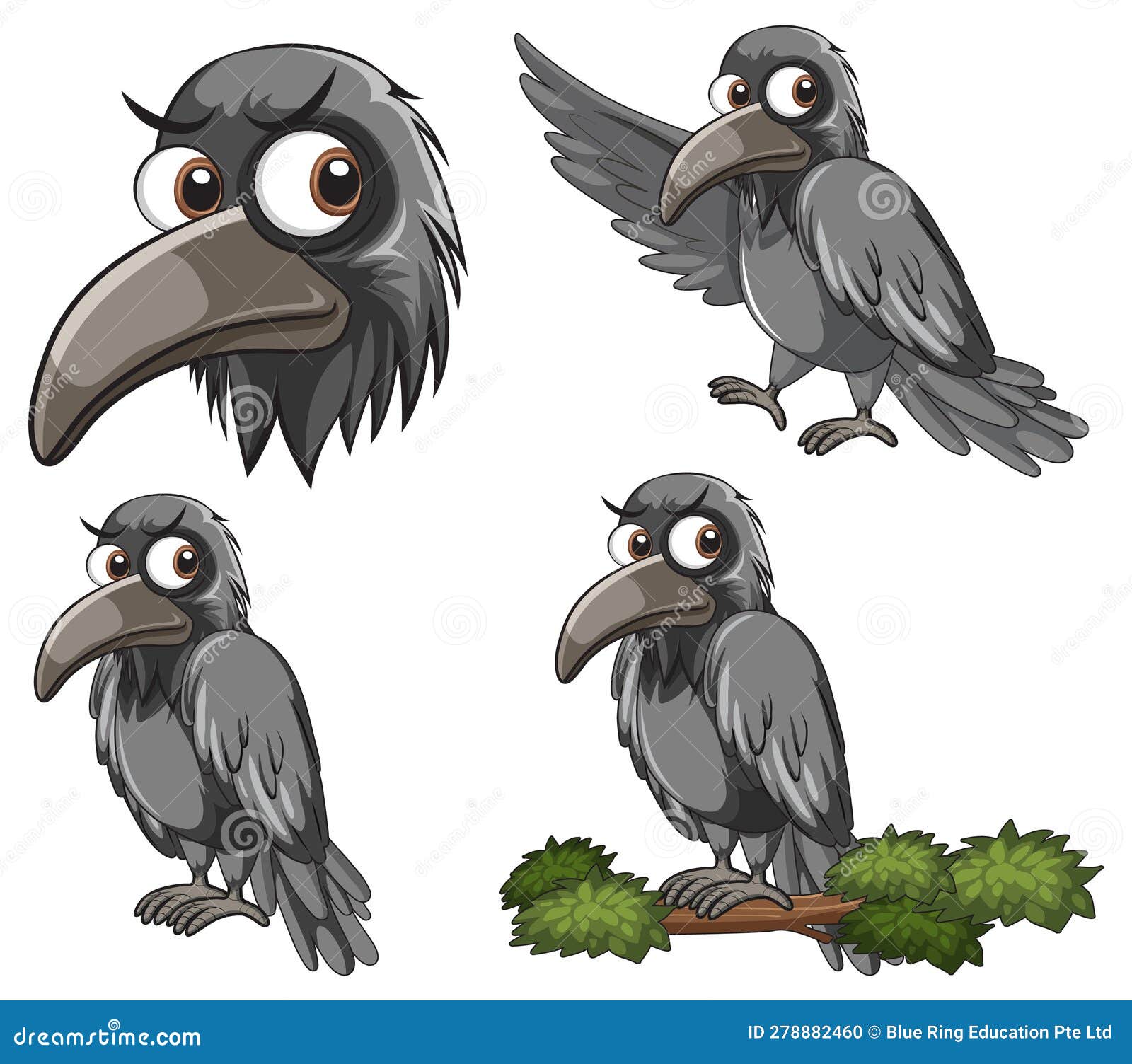 Sad A Raven. Cartoon Vector Illustration | CartoonDealer.com #30757482