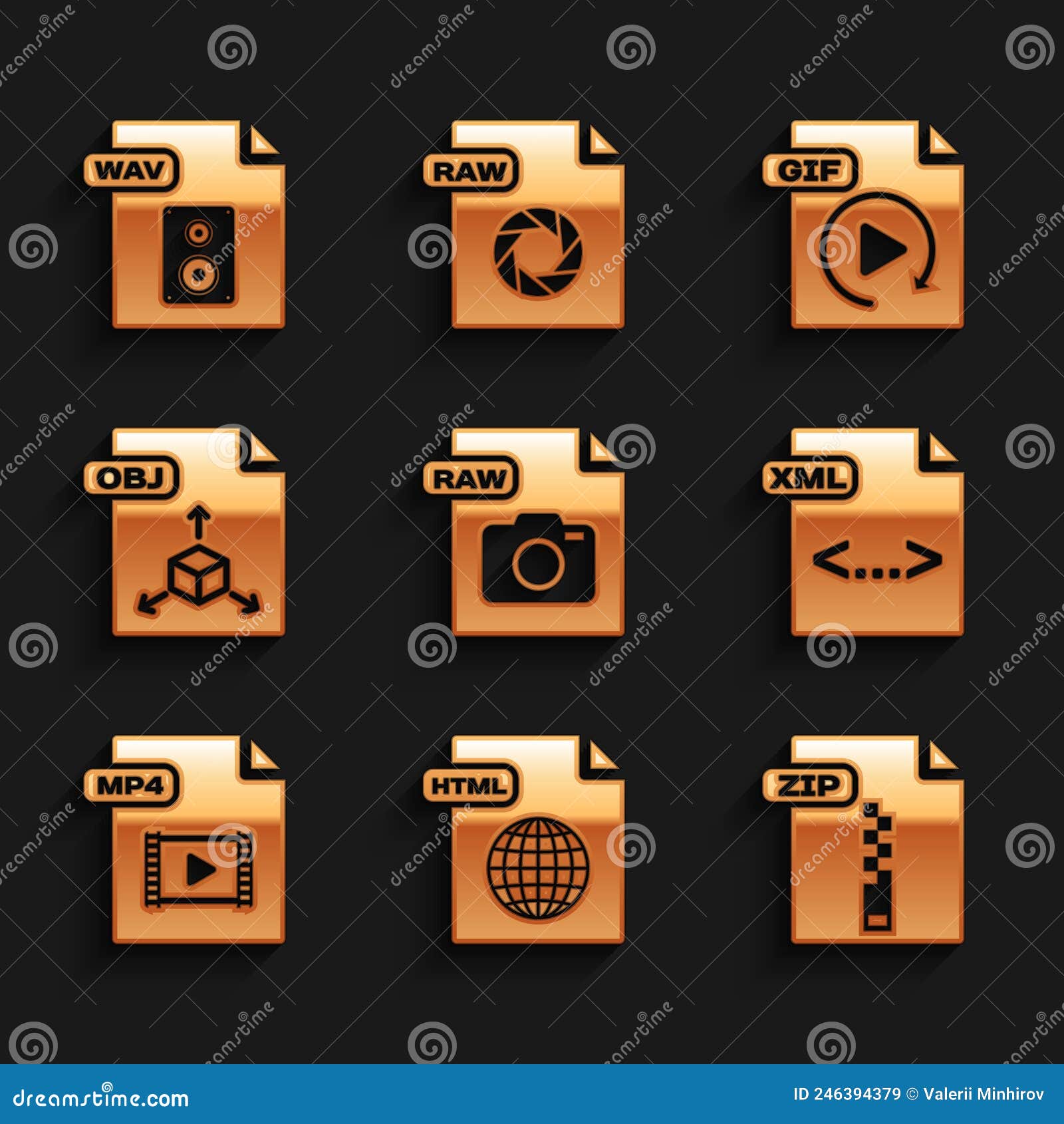 Set Raw File Document Html Zip Xml Mp4 Obj Gif Y Wav. Vector Stock de ... Set Raw File Document Html Zip Xml Mp4 Obj Gif Y Wav. Vector Stock de ...