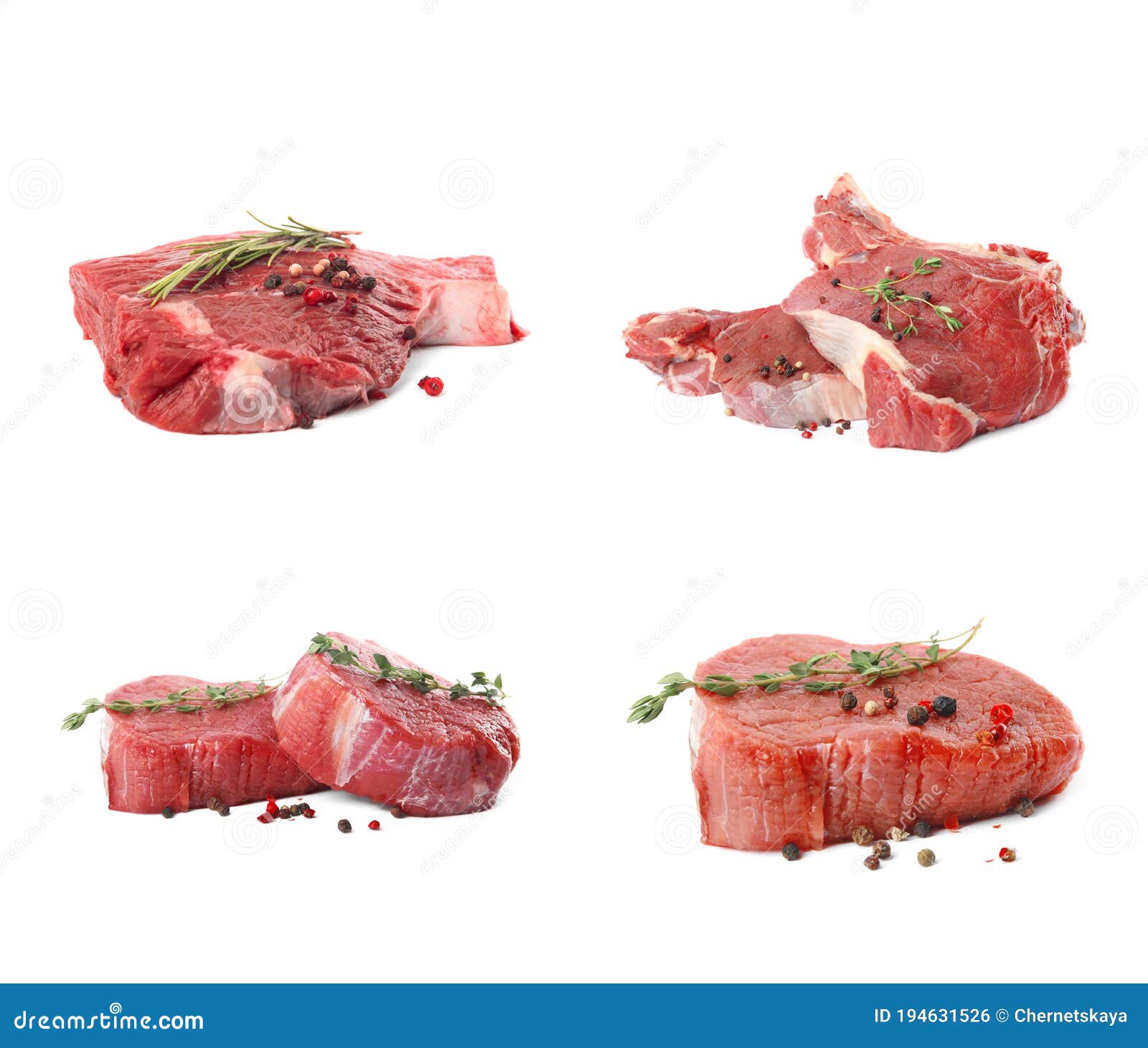 Set with Raw Meat on Background Stock Photo - Image of culinary ...