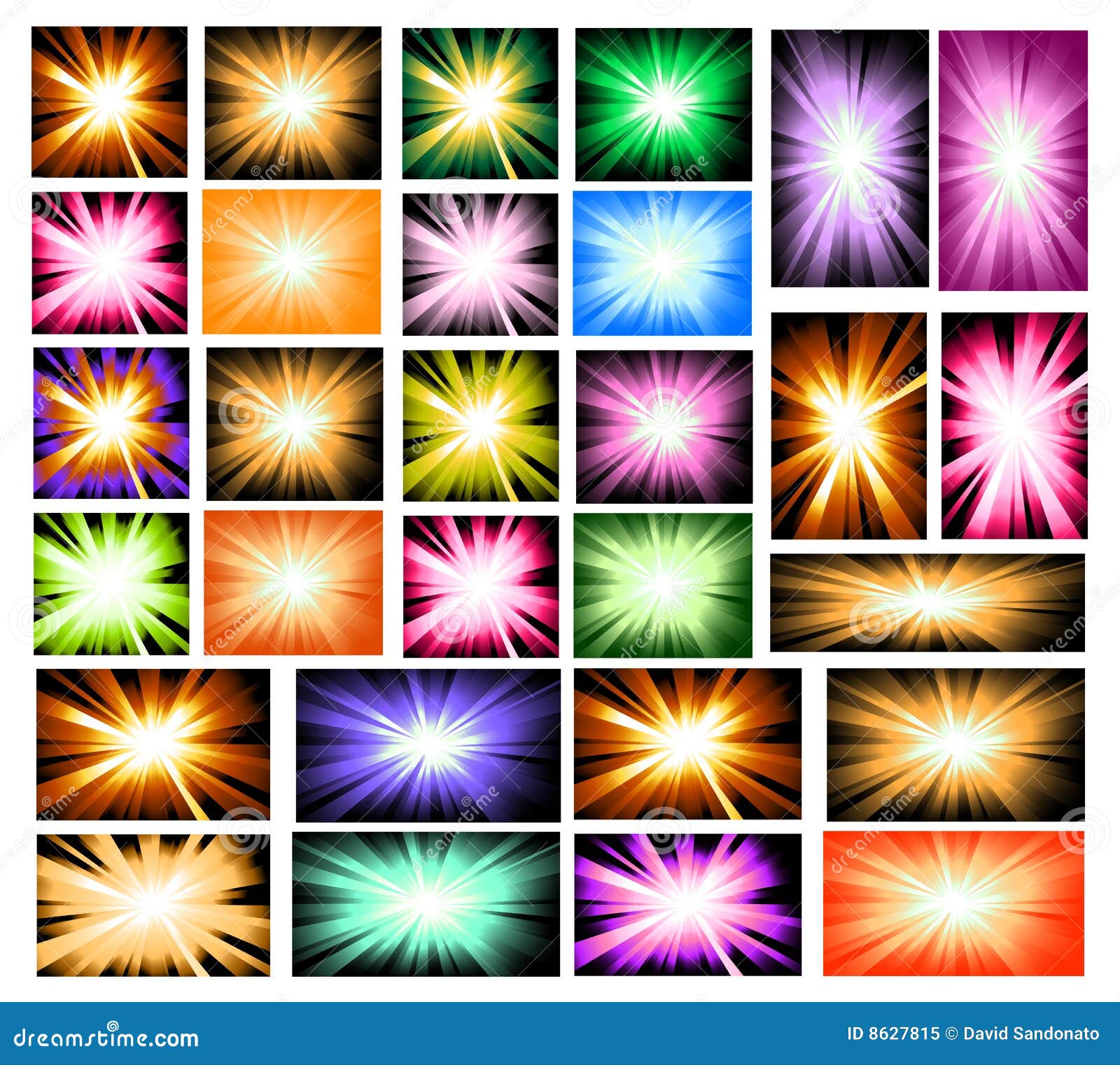 Set of Ray Lights Explosion Stock Vector - Illustration of festive ...