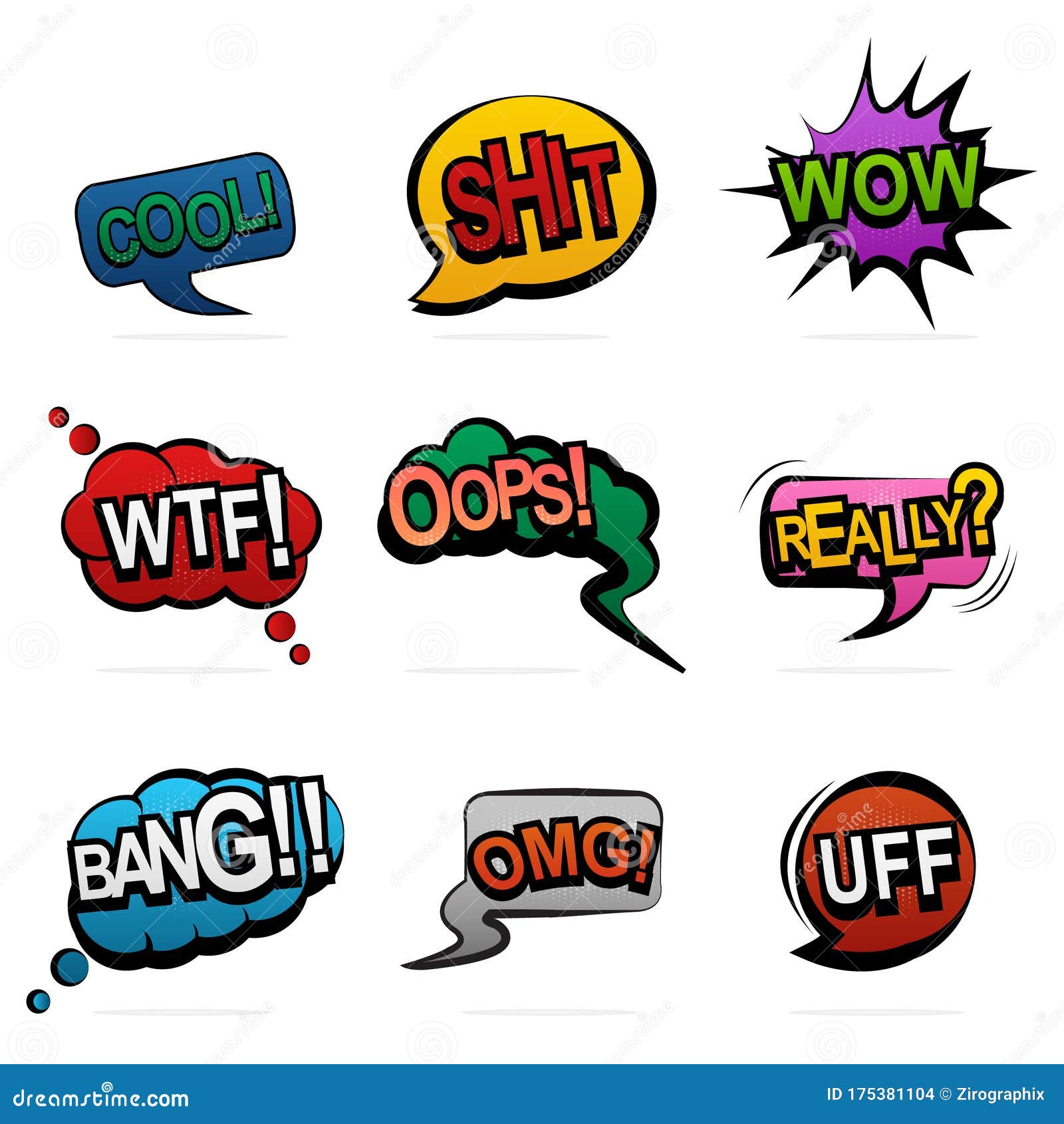 Set of Reaction Labels Vector Art Design Stock Vector - Illustration of ...