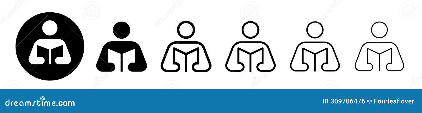 Set of Reading Book or Learning Icons. Reader Symbol, Education Icons ...