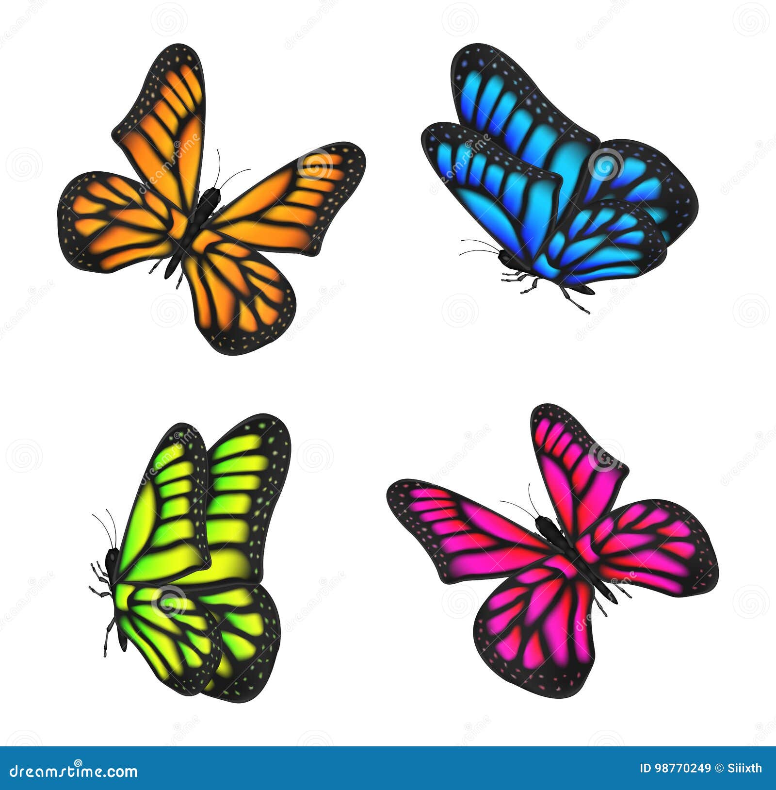 Real Butterflies Flying Vector Stock Illustrations – 3 Real Butterflies ...