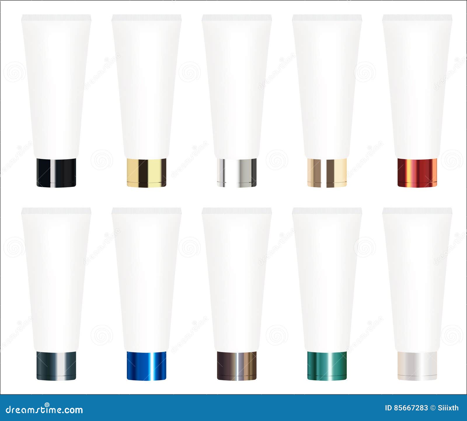 Set of a Real Colorful Cosmetic Tube Vector Stock Vector - Illustration ...