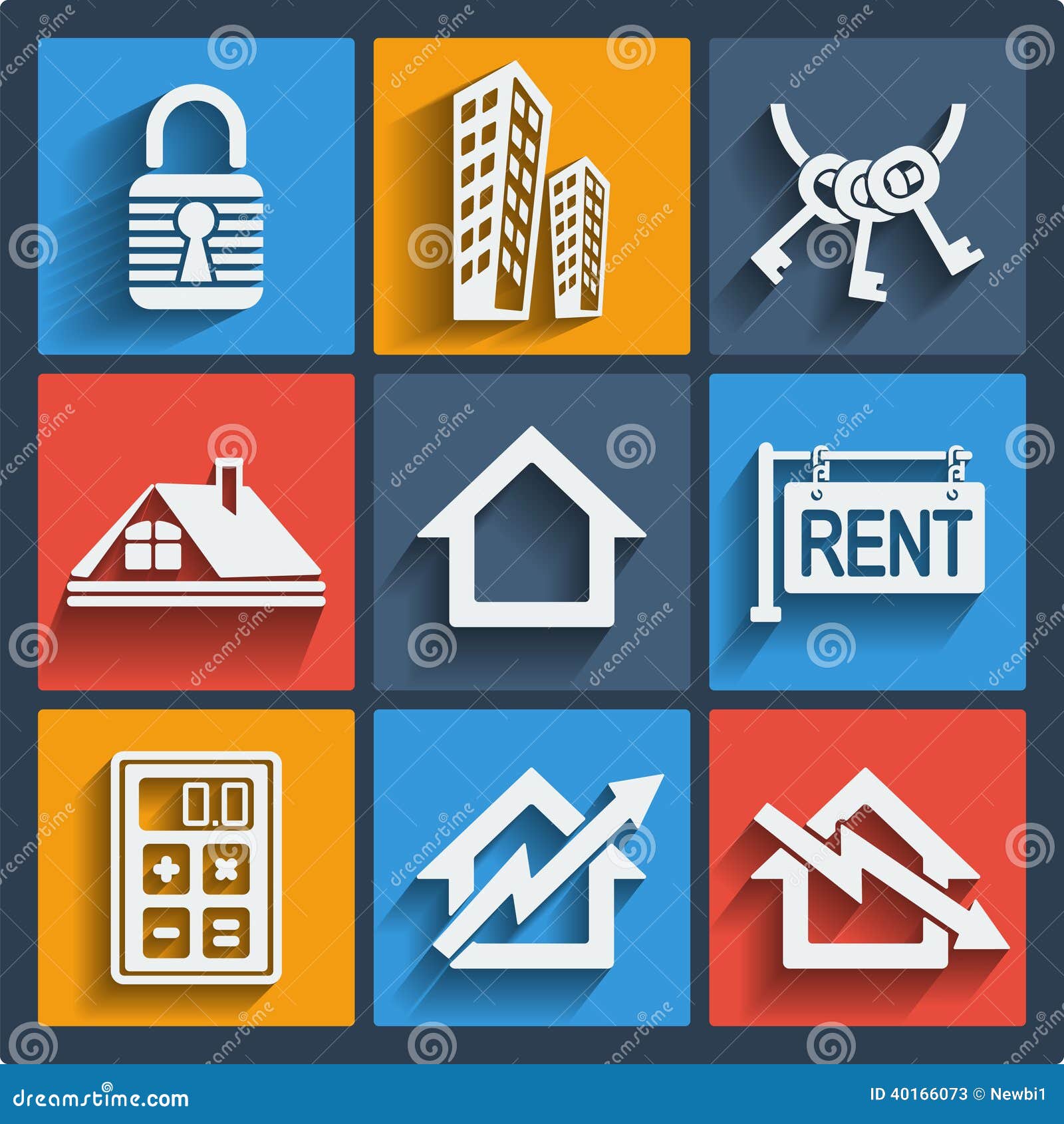 Set of 9 Real Estate Web and Mobile Icons. Vector. Stock Vector ...
