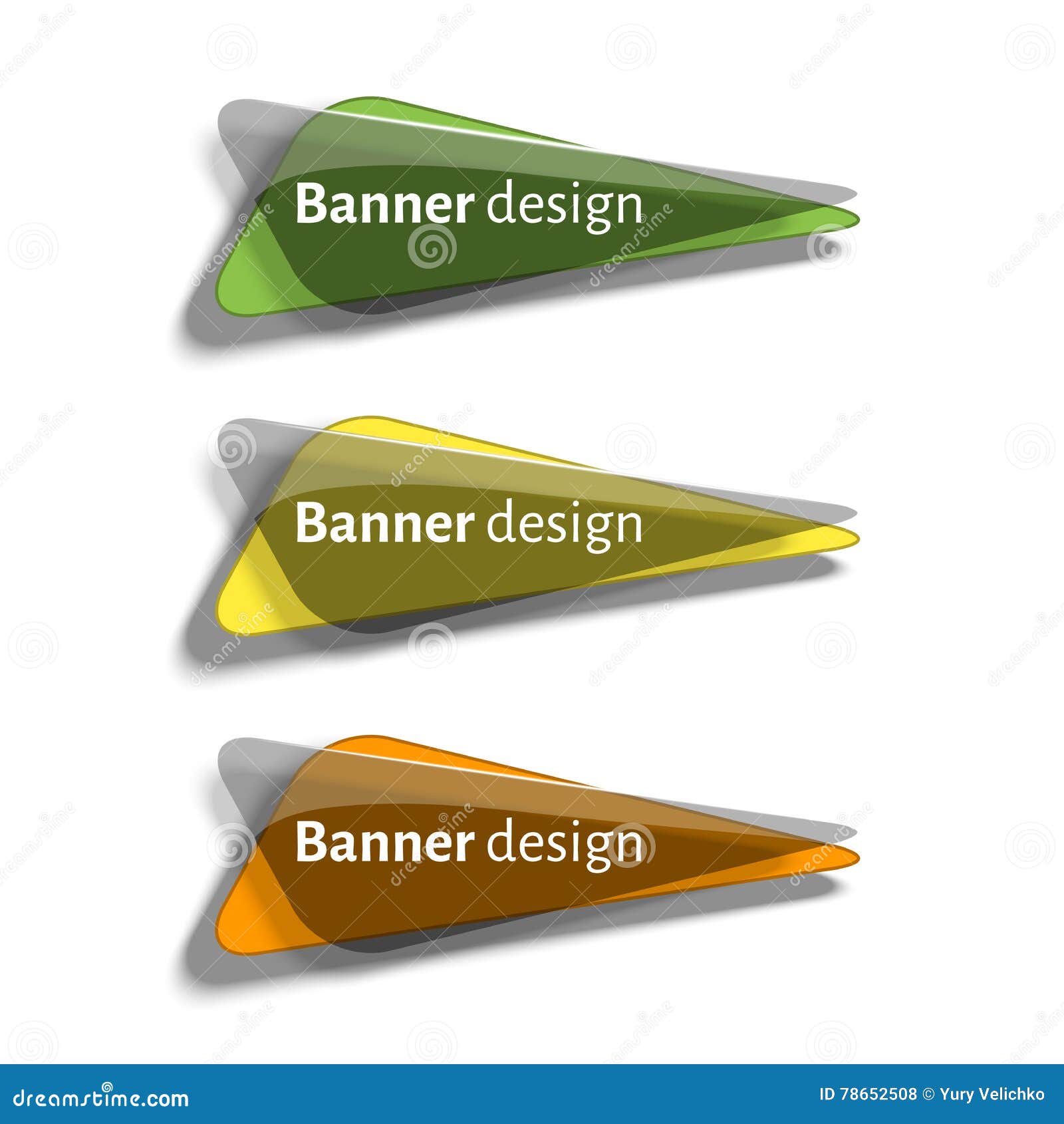Set of Realistic Abstract Banners with Glass Elements Stock Vector ...