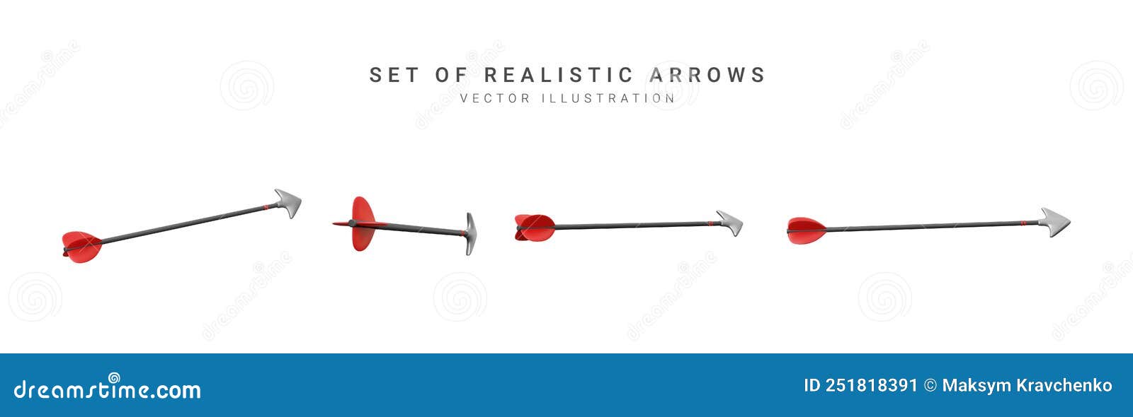 Set of Realistic Arrows. Vector Illustration Stock Vector ...
