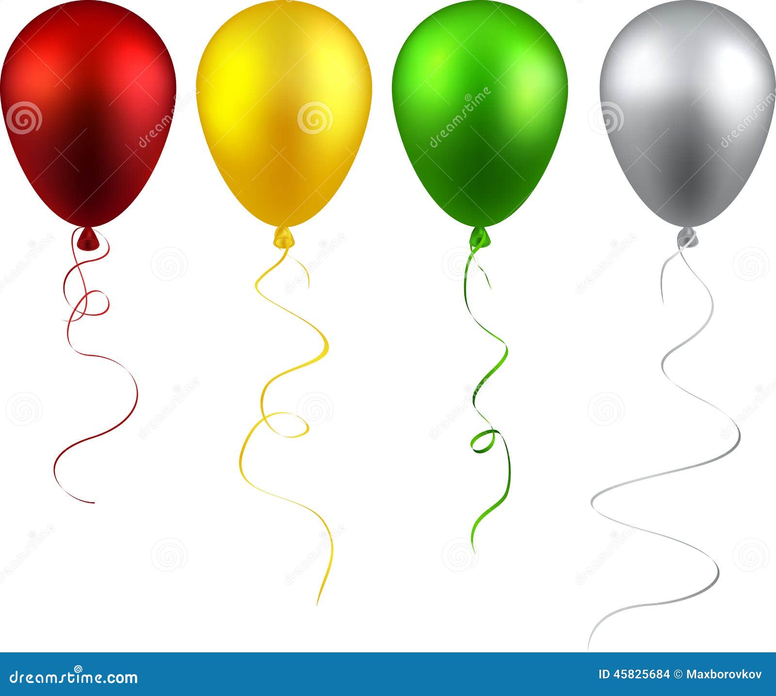 Set of realistic balloons. stock vector. Illustration of colorful ...