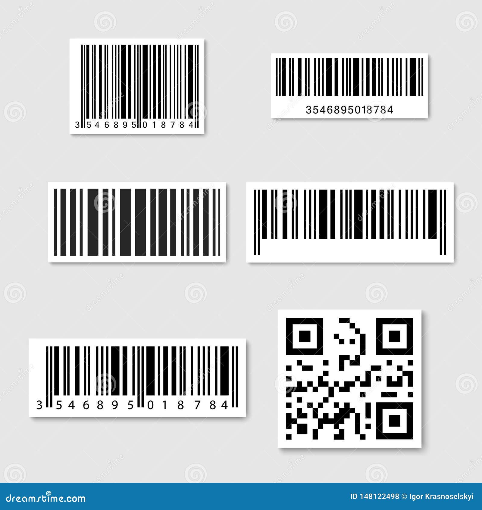Set of Realistic Barcode Sticker. Bar Code Sticker Icons Stock Vector ...